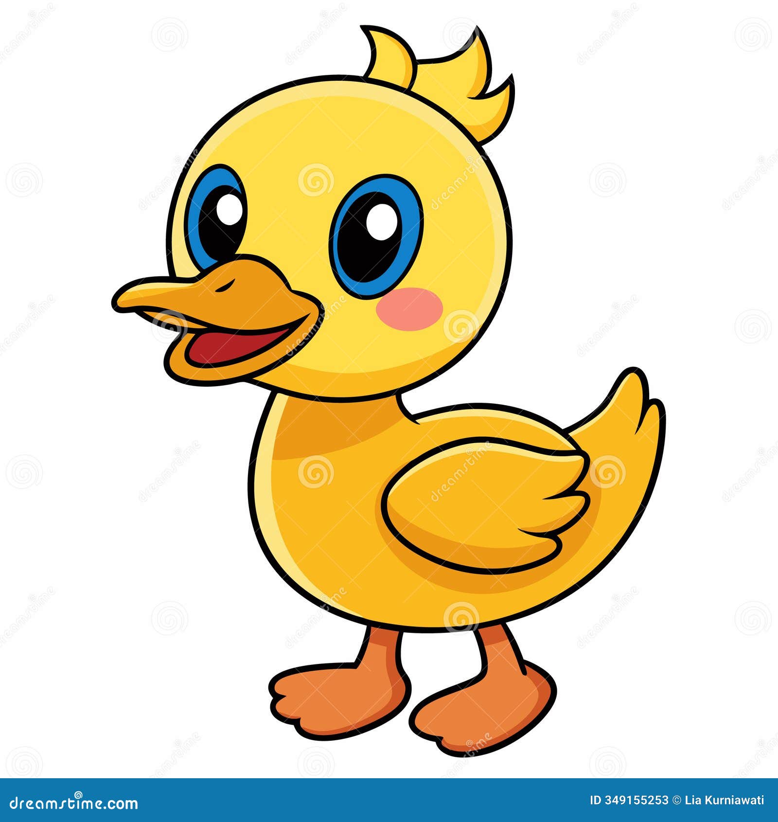 Adorable Cartoon Duckling Illustration Stock Vector - Illustration of ...