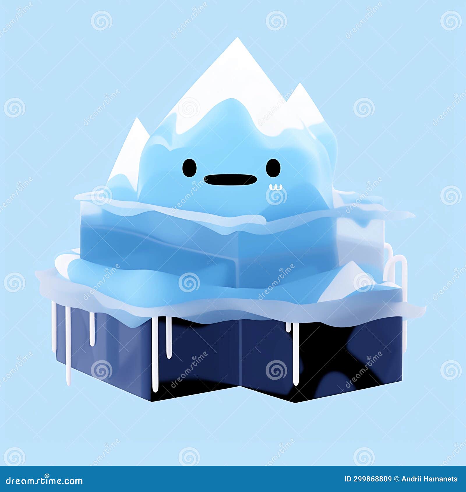 Adorable Cartoon Iceberg Character with a Friendly Face on an Isolated ...
