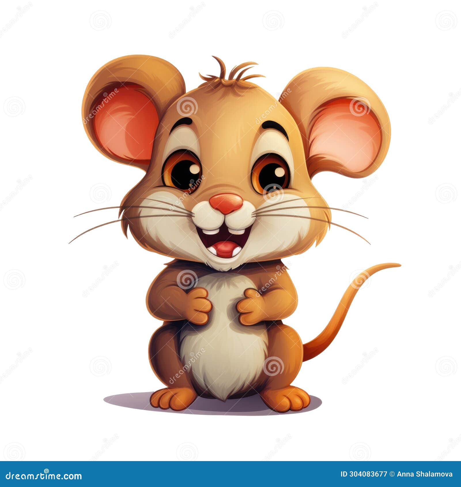 An Adorable Cartoon Mouse with a Beaming Smile. Stock Illustration ...