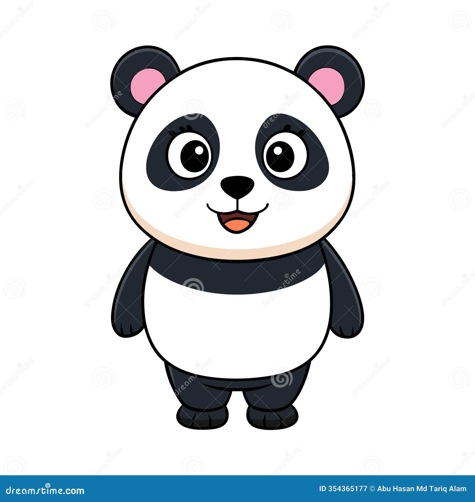 An Adorable Cartoon Panda Illustration on a White Background Stock ...