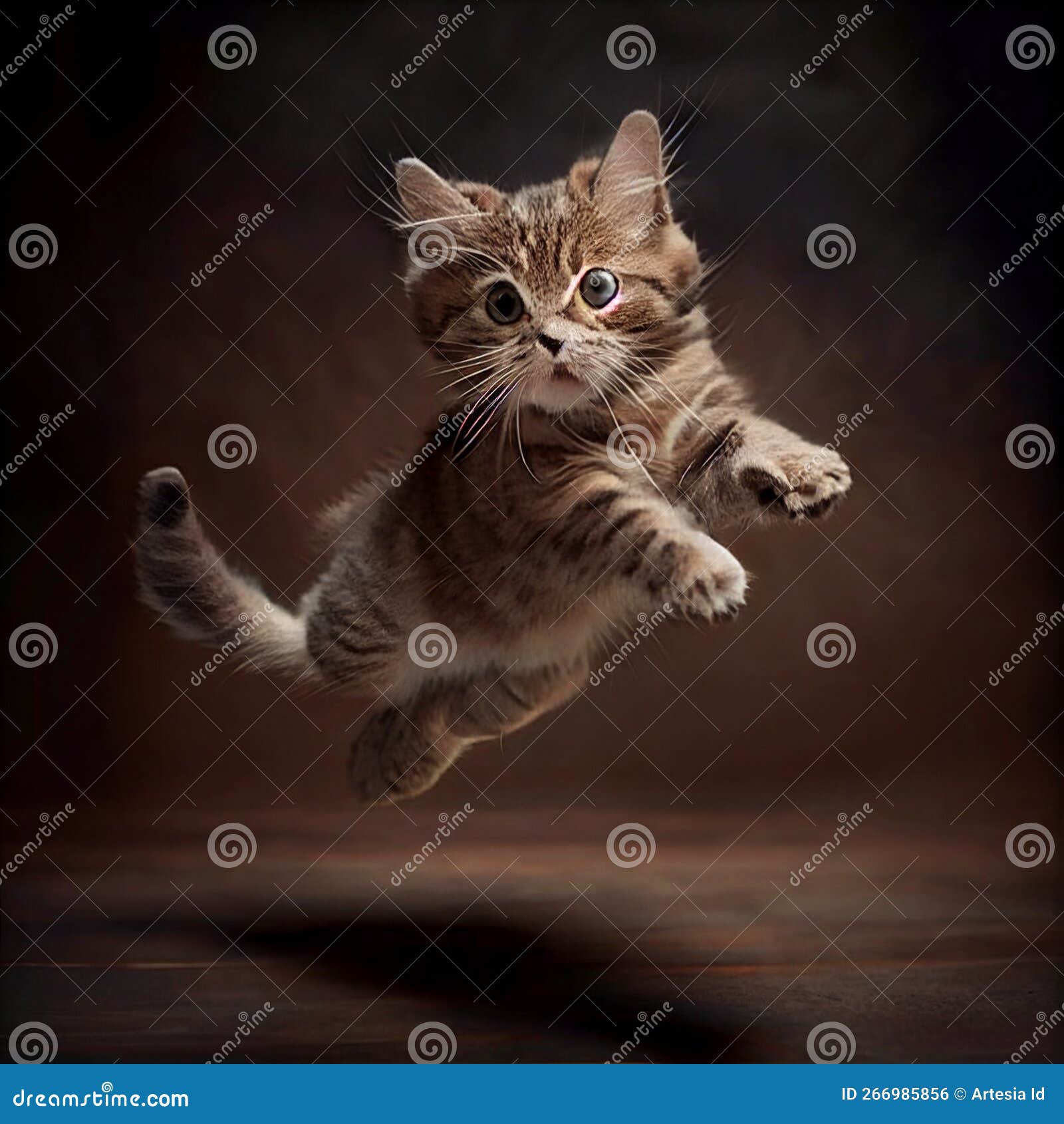 Adorable Cat Fluffy in Action Stock Illustration - Illustration of ...