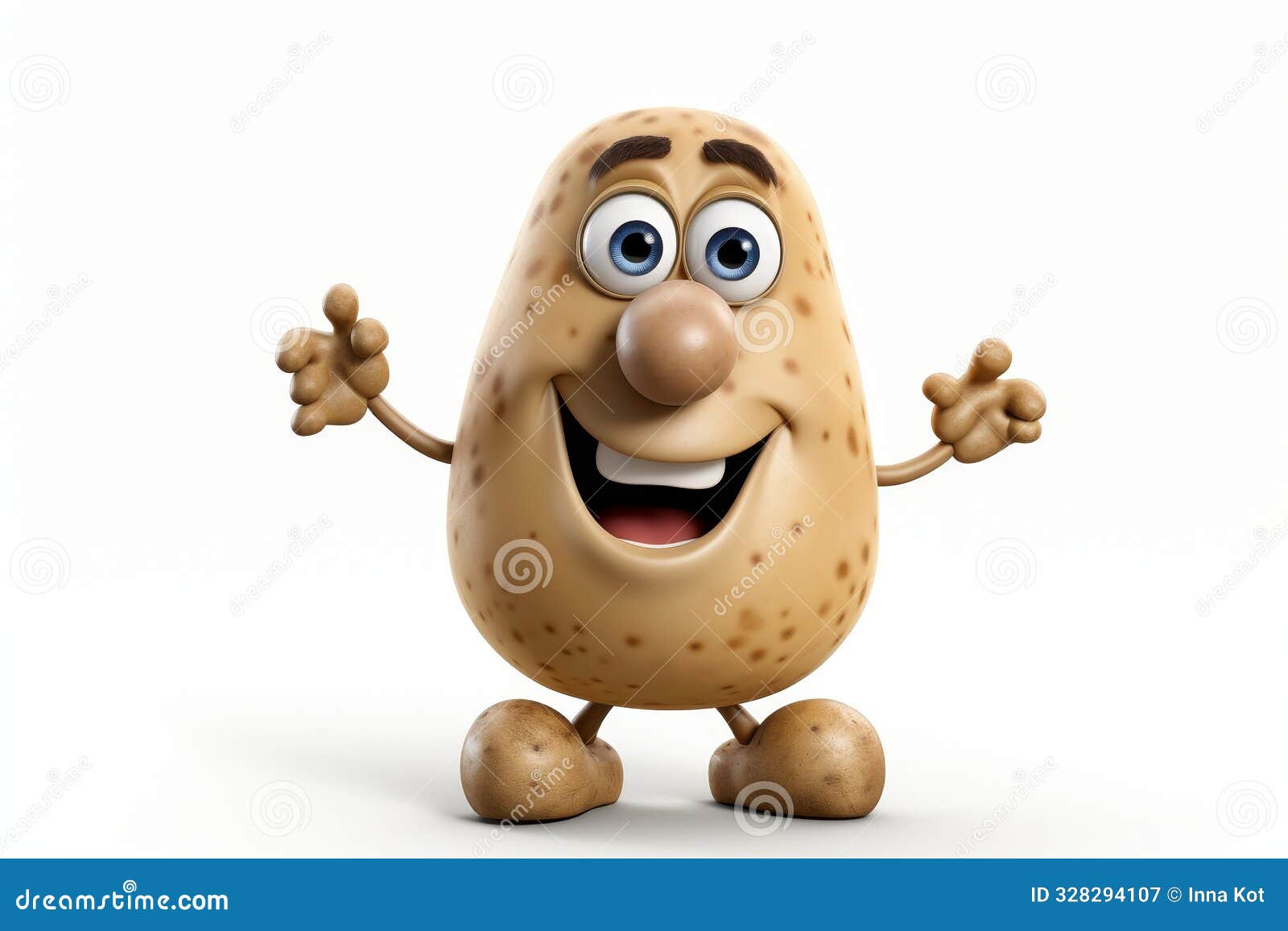 Adorable And Charming Cartoon Potato Character Drawing On A Simple ...