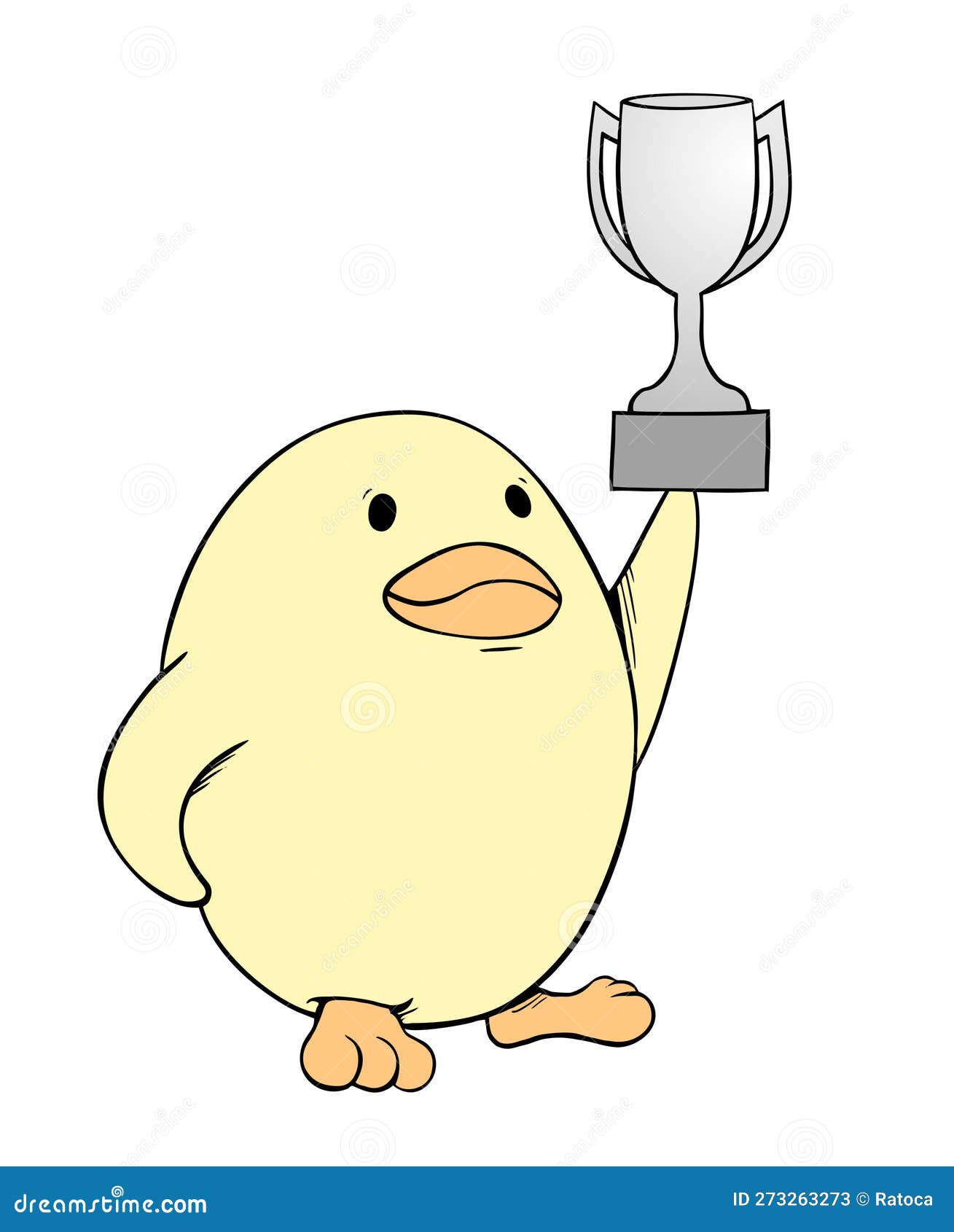 Adorable Chick with Trophy Draw Stock Vector - Illustration of sport ...
