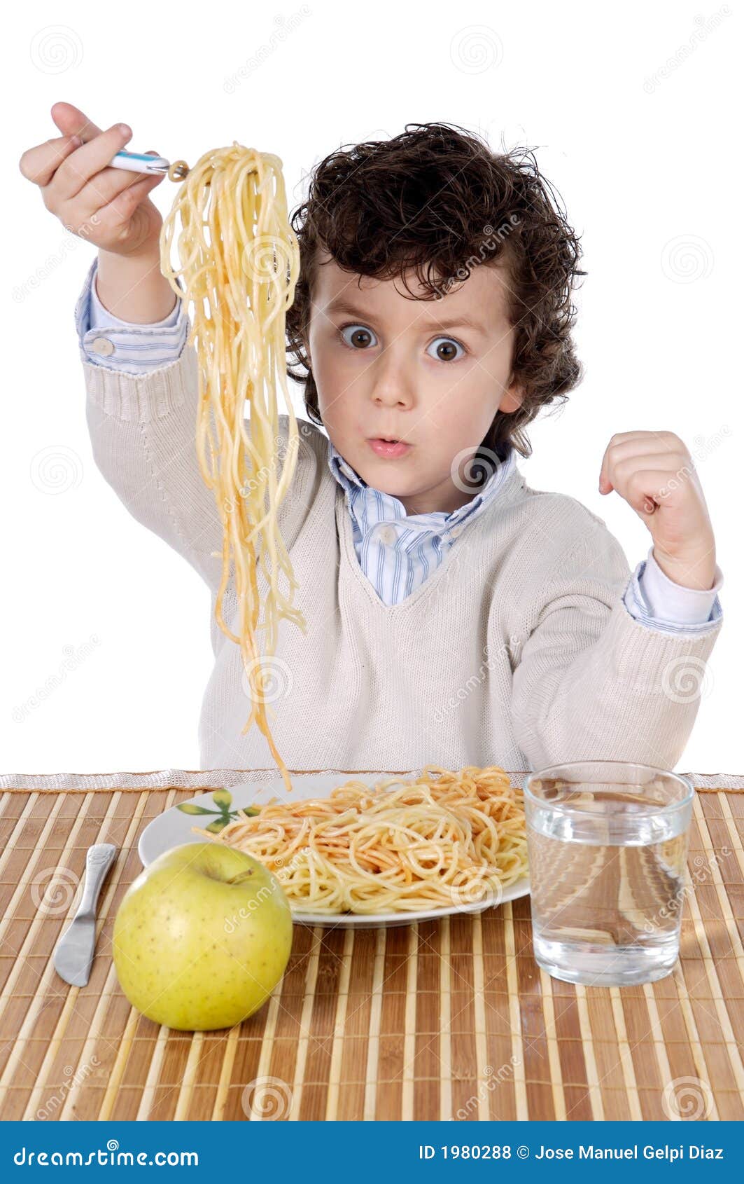 Adorable Child Hungry at the Time of Eating Stock Photo - Image of ...
