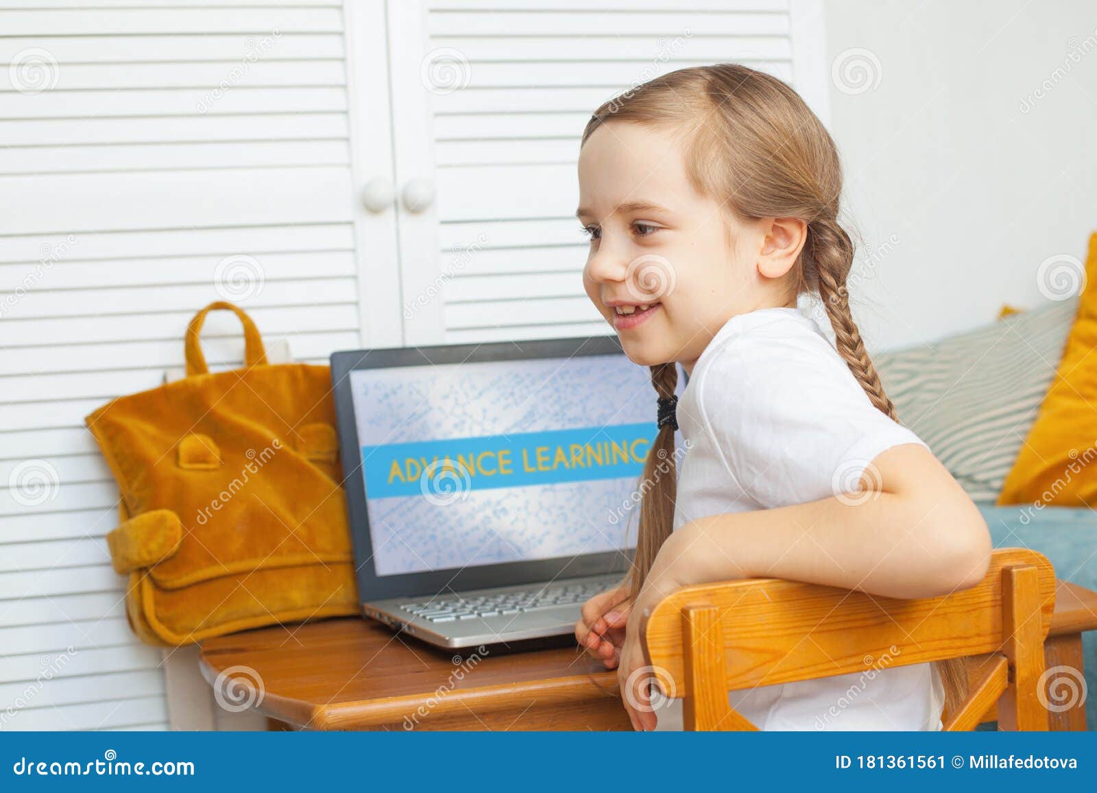 Adorable Child Learning at Home Stock Image - Image of isolation ...