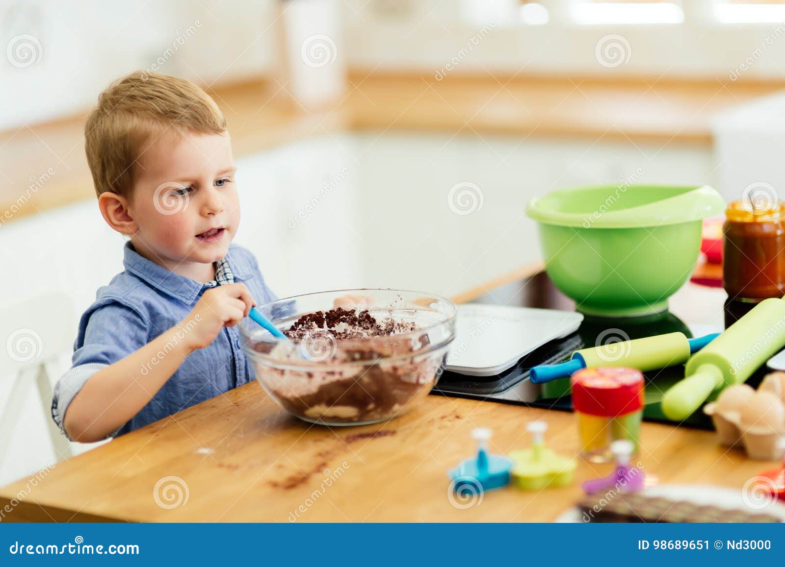 Adorable Child Making Cookies Stock Image - Image of food, adorable ...