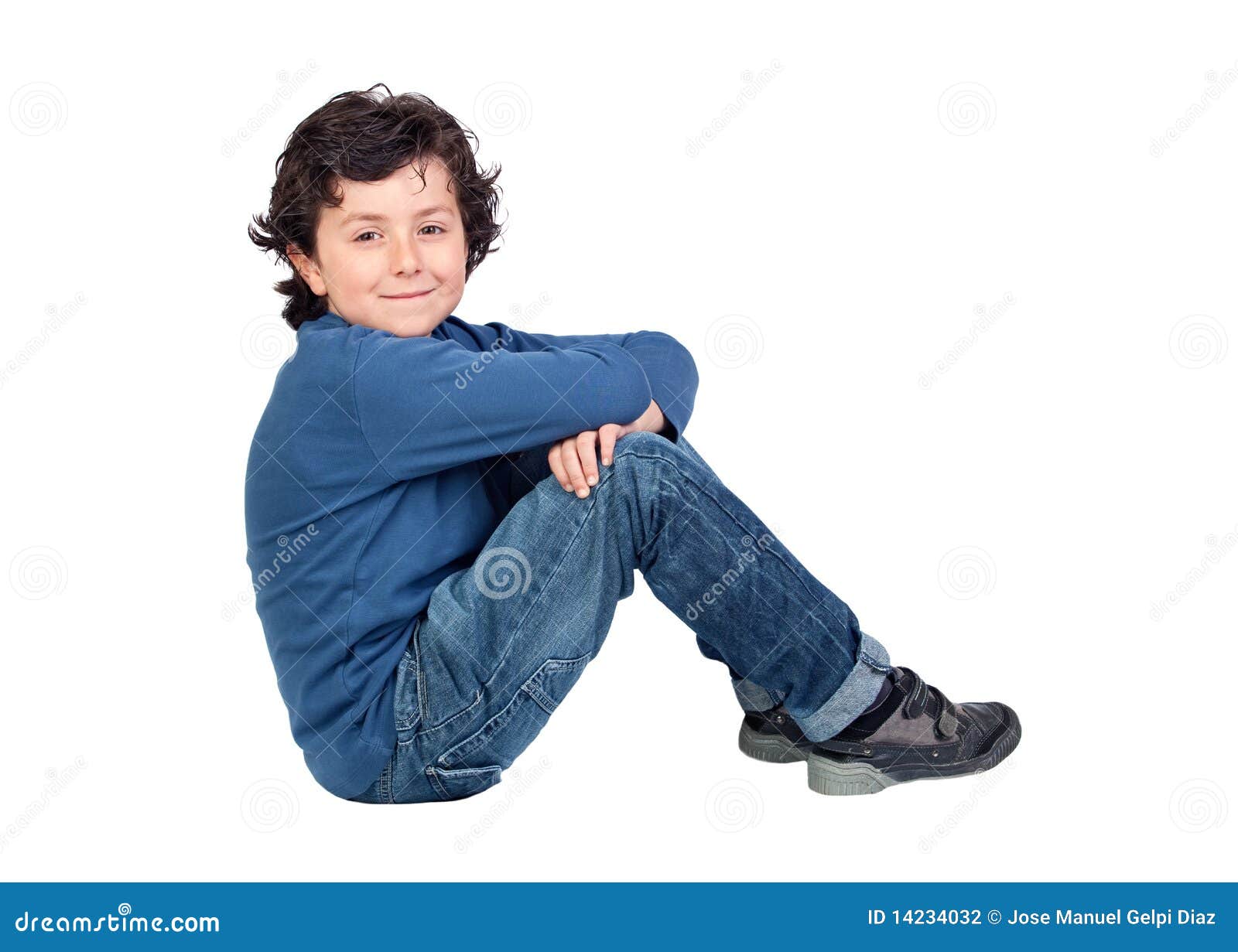 Adorable Child Sitting On The Floor Stock Photography - Image: 14234032