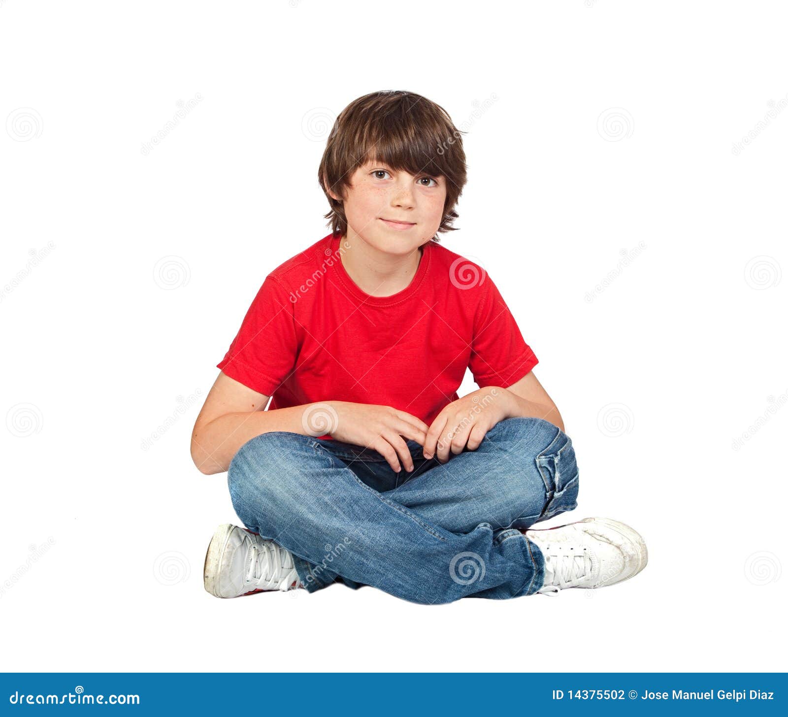 Adorable Child Sitting On The Floor Stock Photo | CartoonDealer.com ...