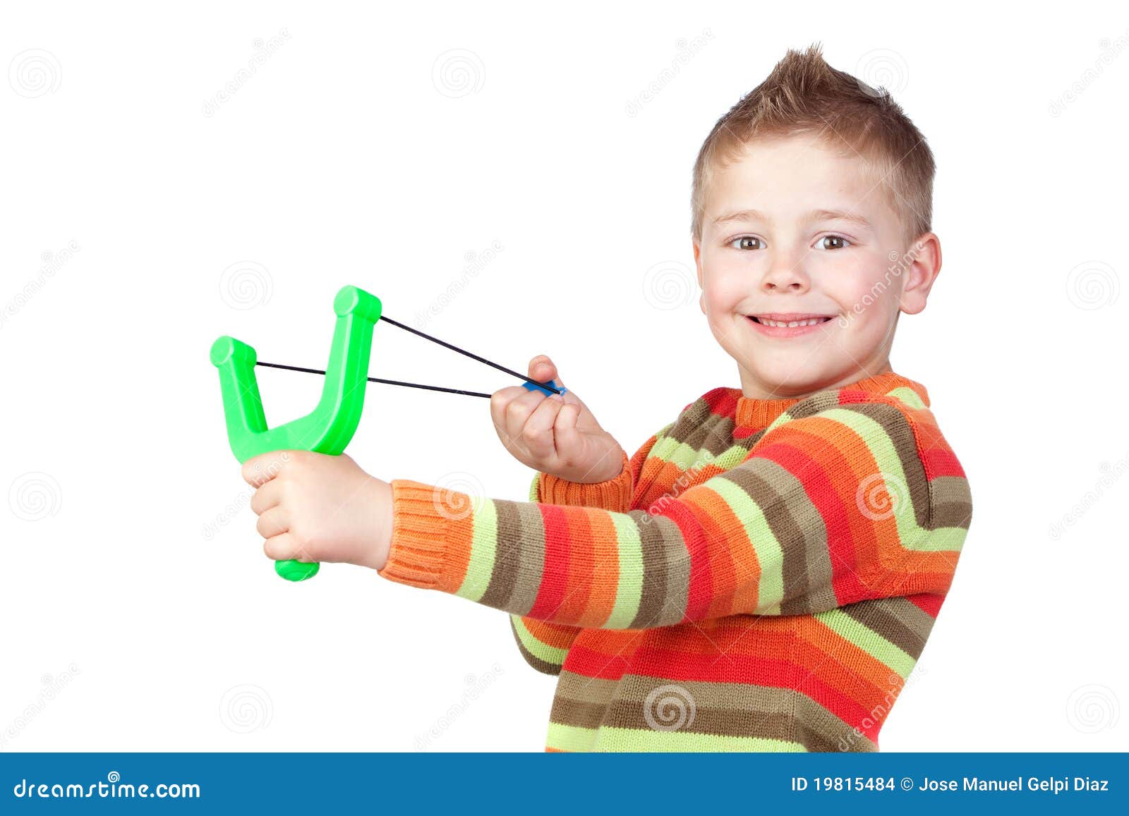 Adorable Child with a Slingshot Stock Photo - Image of play, attitude ...
