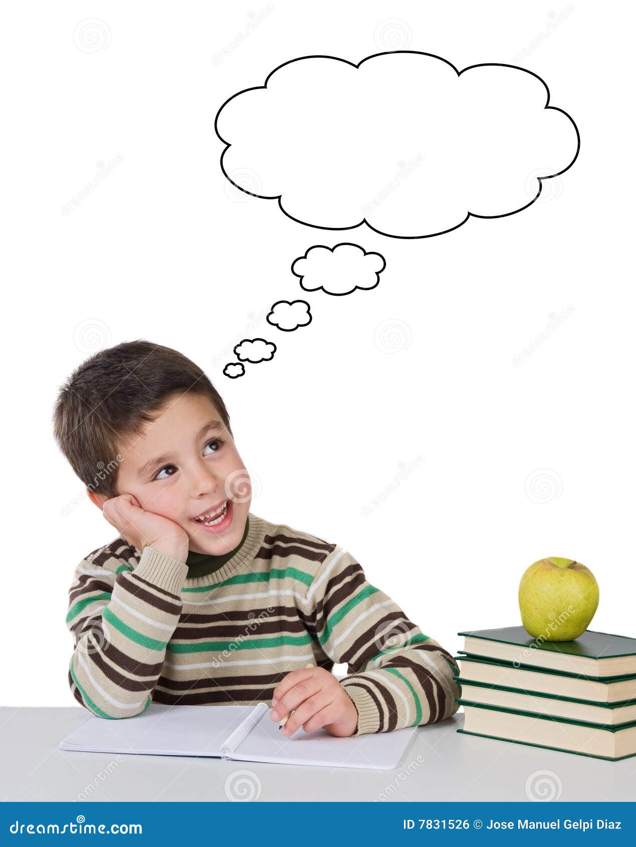 Adorable Child Thinking in the School Stock Photo - Image of kids ...