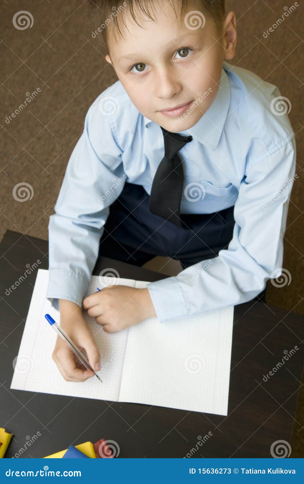 Adorable child writing. stock image. Image of joyful - 15636273