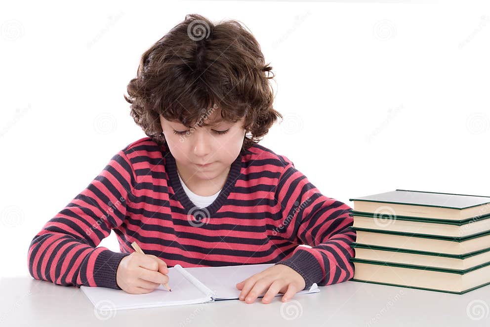 Adorable Child Writing in the School Stock Image - Image of ...