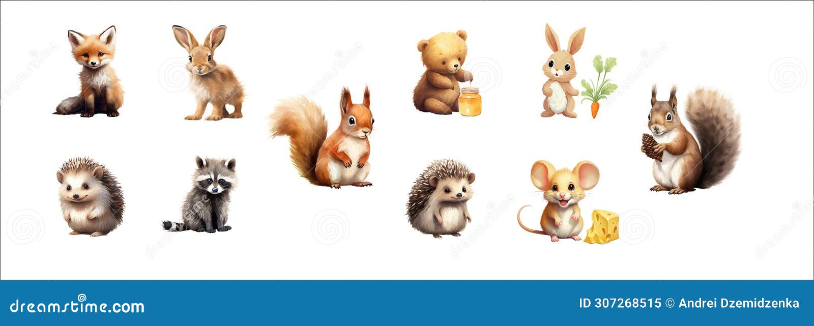 Adorable Collection of Nine Different Animals Engaging in Various ...