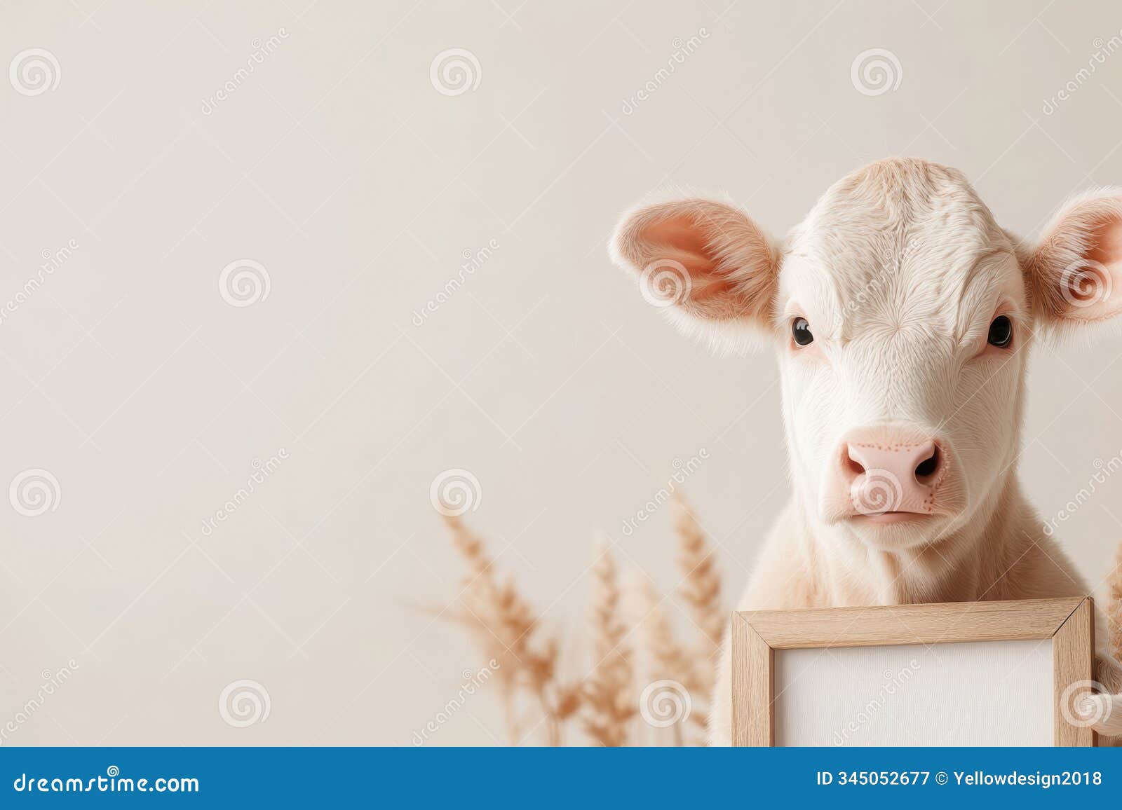 Adorable Cow with Frame Amidst Rustic Farm Background Stock Image ...