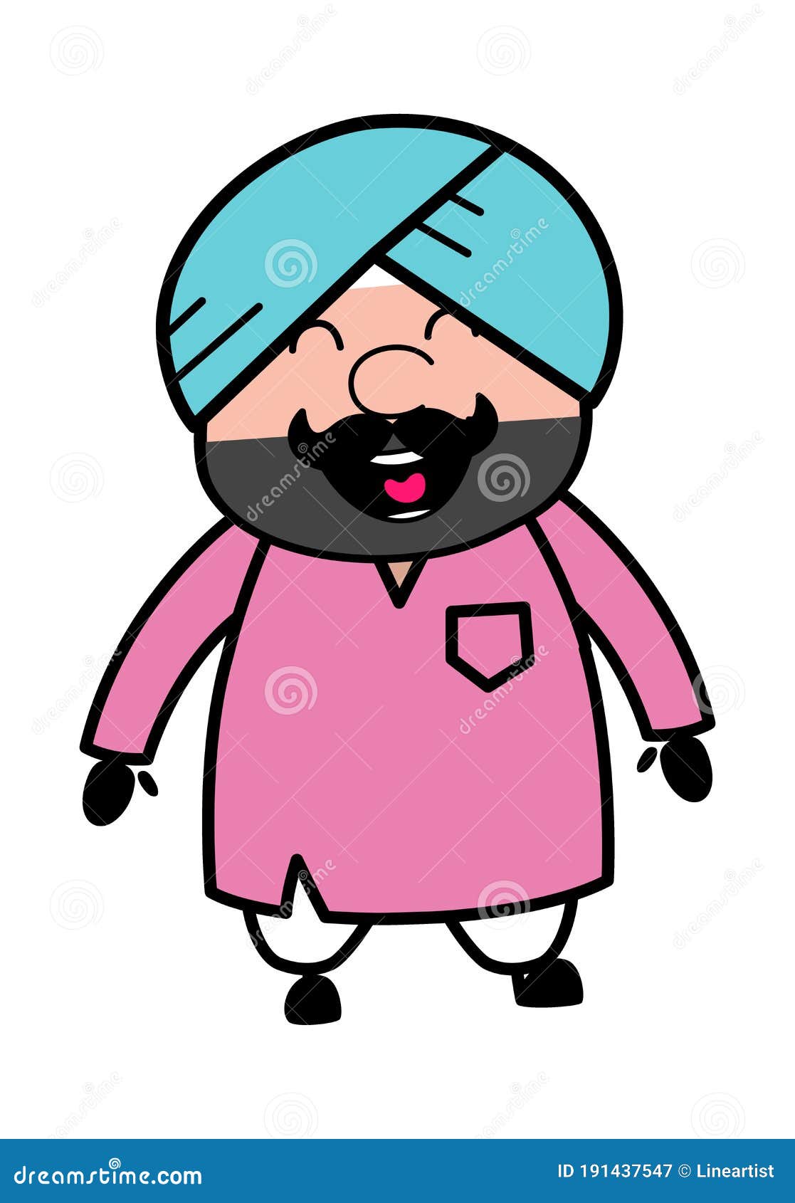 Adorable Cute Sardar Cartoon Stock Illustration - Illustration of glad ...