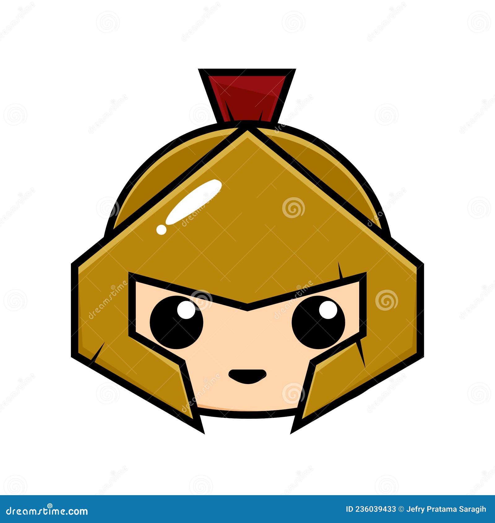 Adorable and Cute Warrior Mascot. Simple Mascot, Vector Stock Vector ...