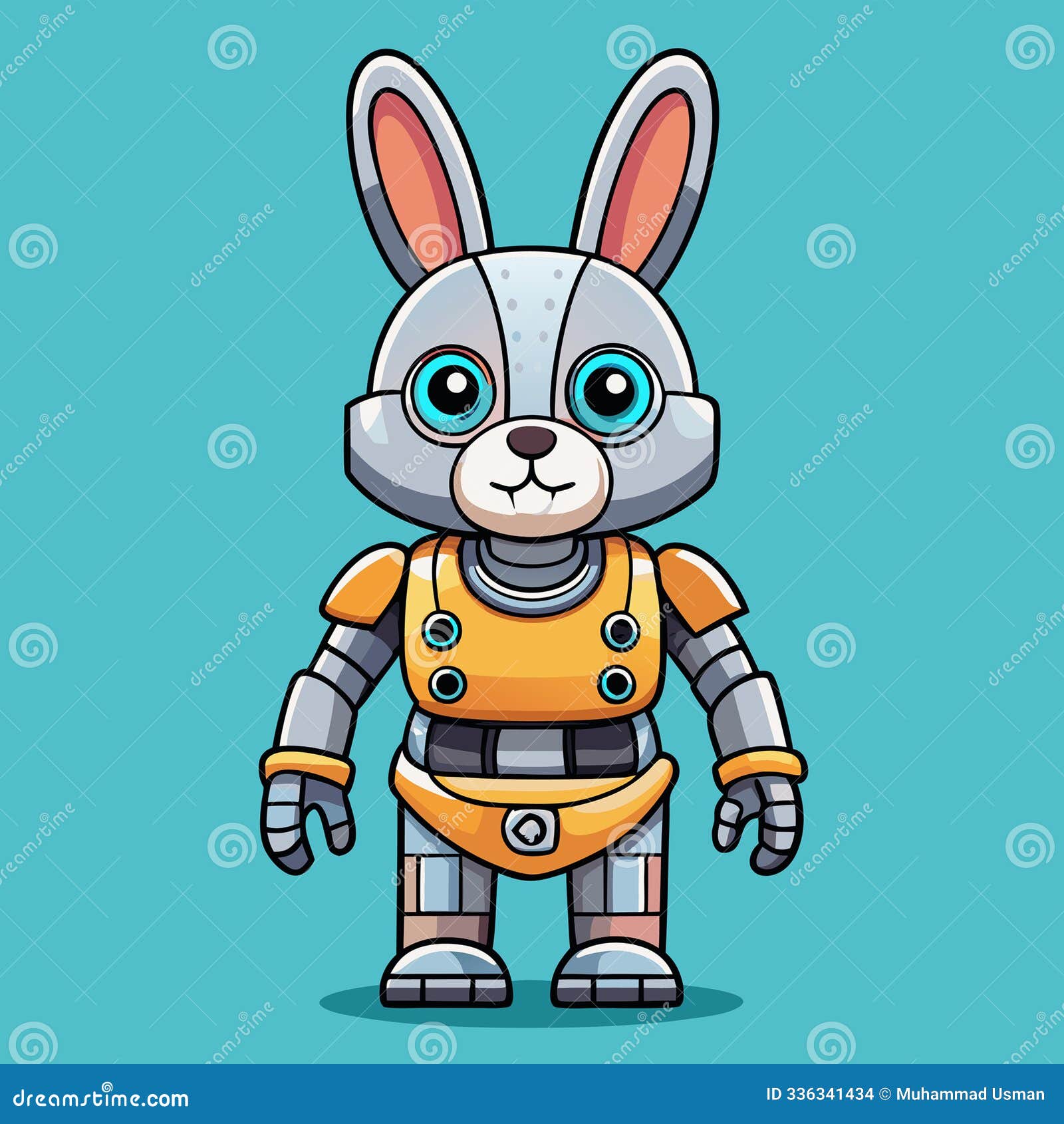 The Adorable Sci-Fi Cyborg: Super Happy Smile Royalty-Free Stock ...