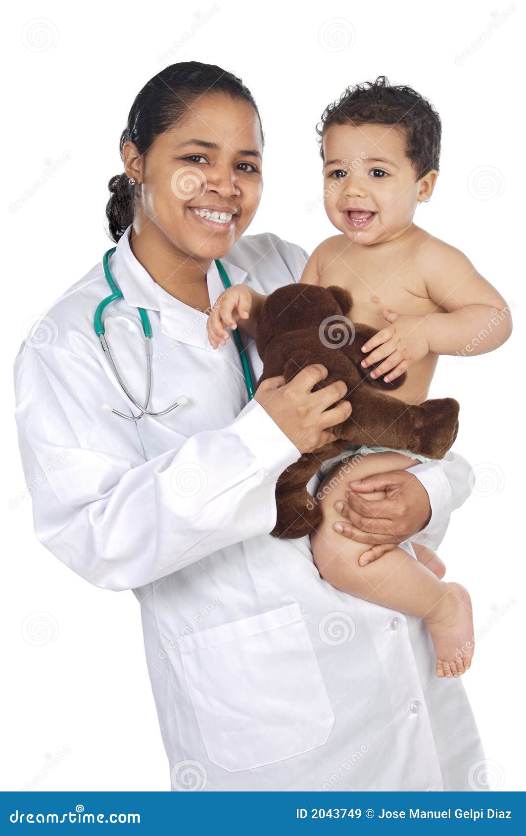 Adorable Doctor with a Baby in Her Arms Stock Image - Image of ...