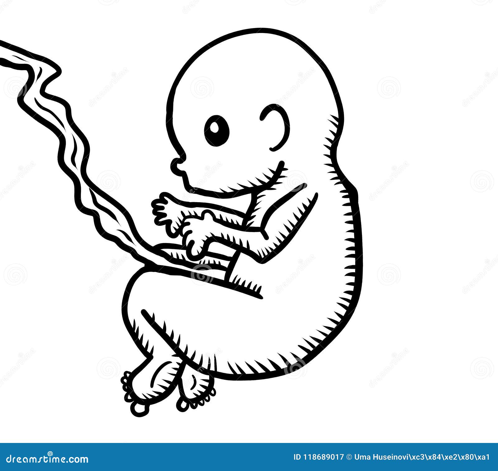 Adorable Embryo Doodle stock illustration. Illustration of medicine ...