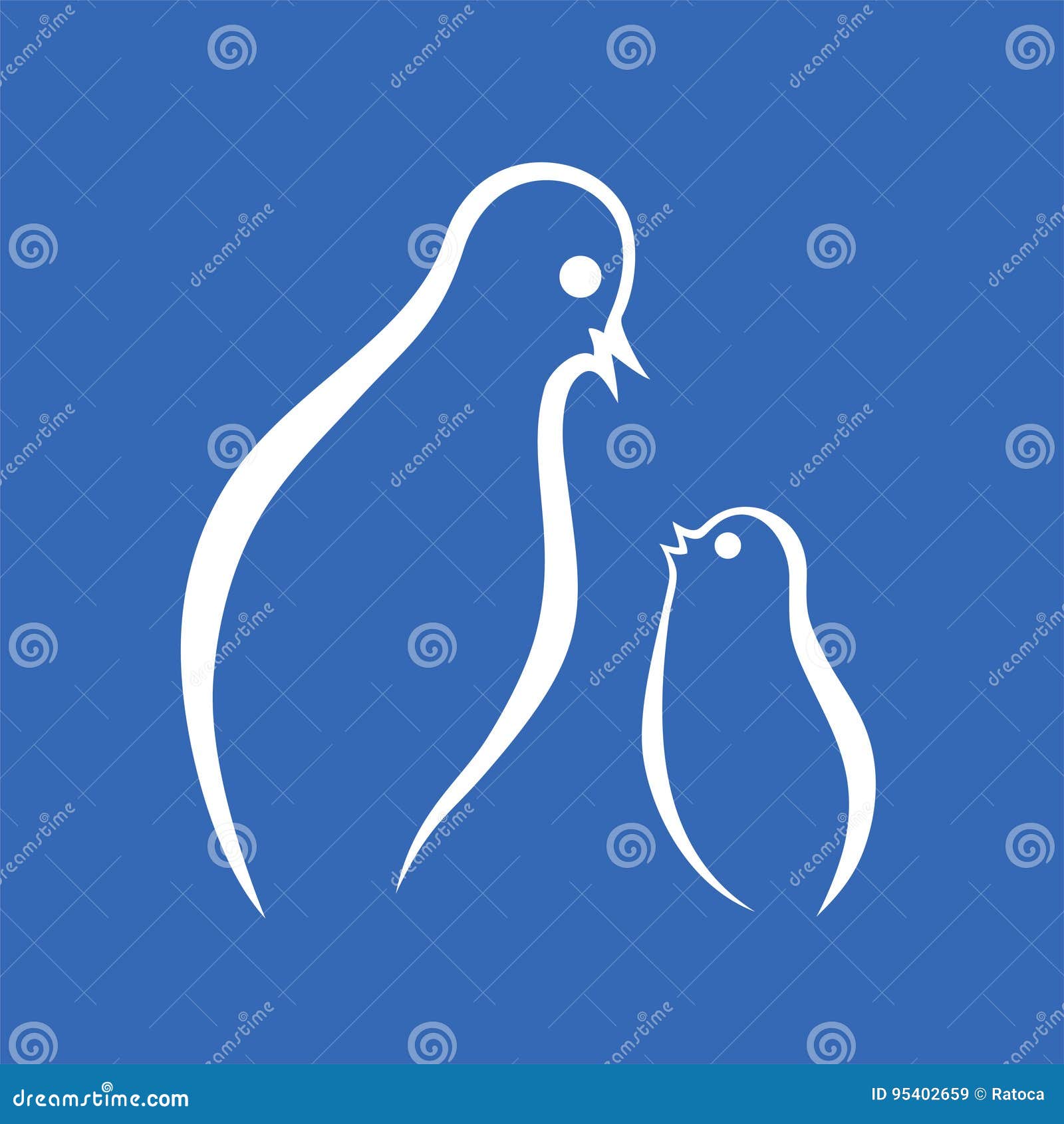Adorable family birds stock illustration. Illustration of design - 95402659