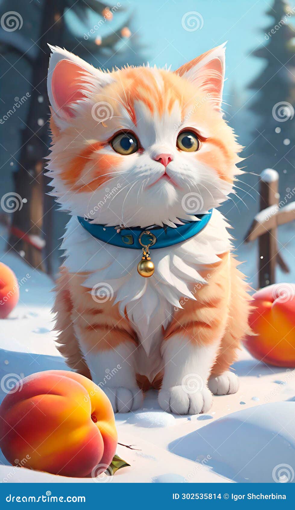 A Adorable Fat Peach Kitten Stock Illustration - Illustration of kitten ...