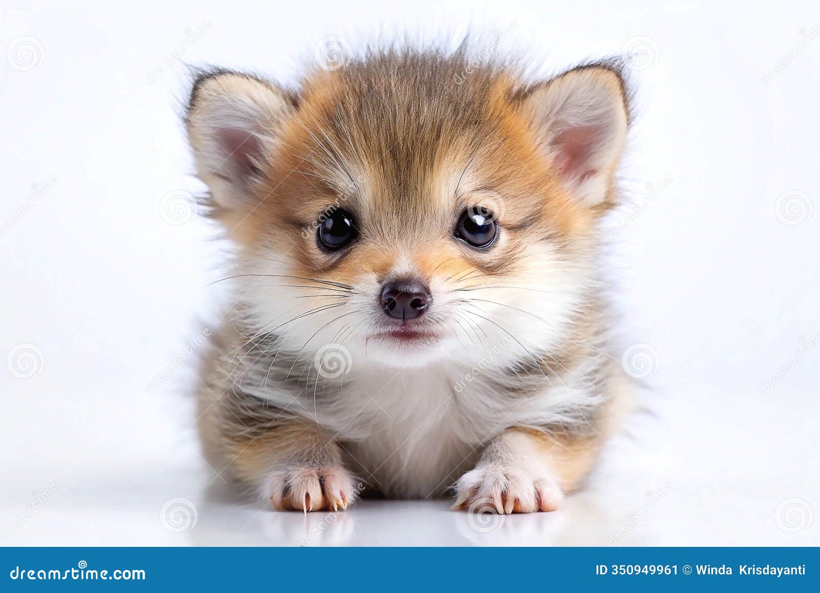 Adorable Fennec Fox Kit Lying Down, Looking at Camera Stock ...