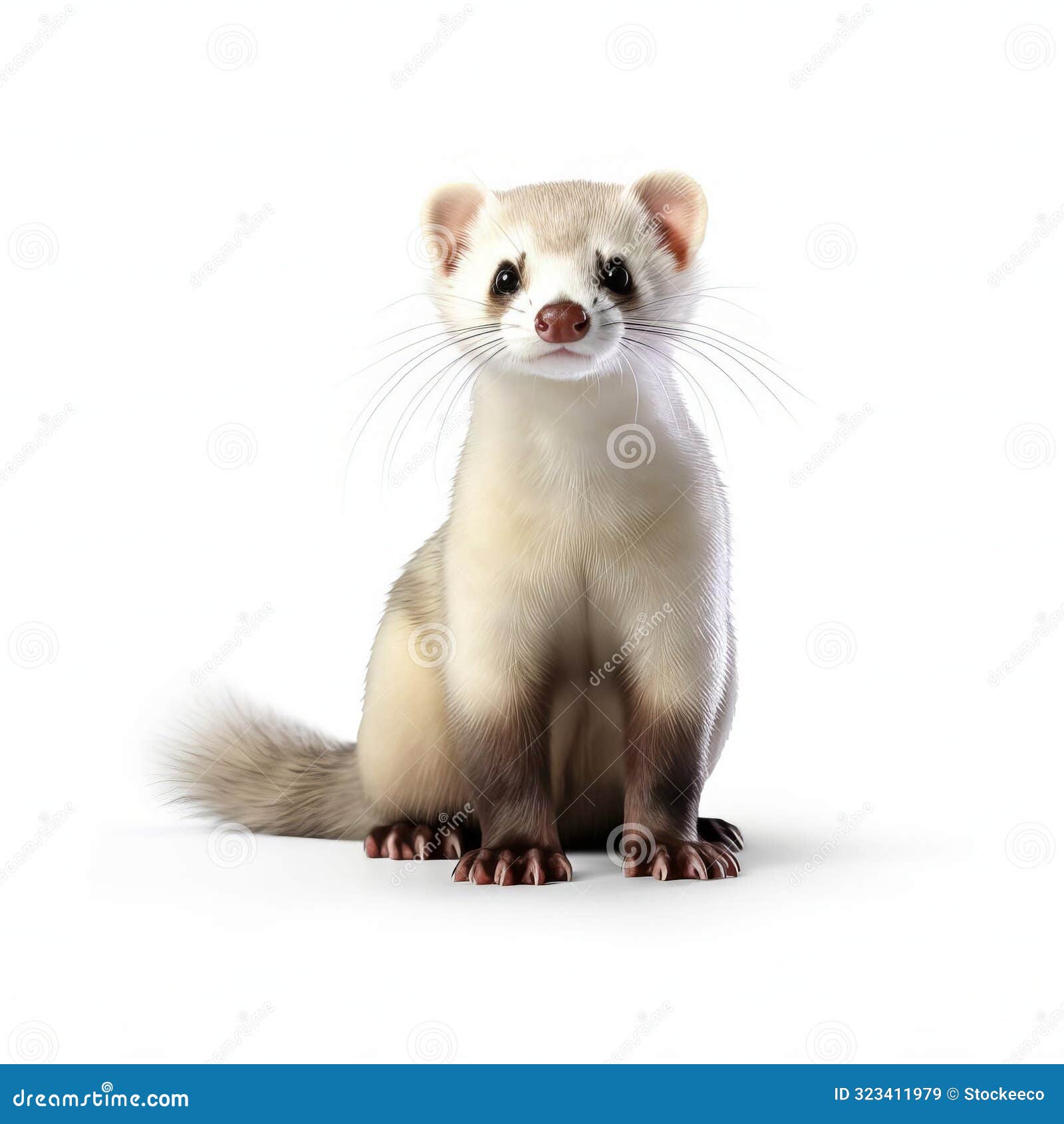 Simple Cel Shaded 3d Ferret Full Body Portrait Image Royalty-Free Stock ...