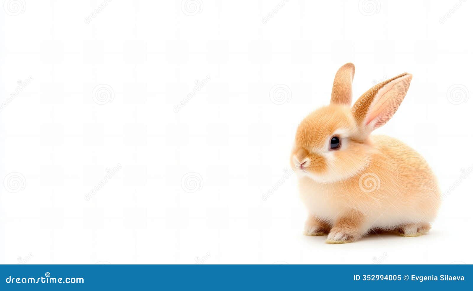 Adorable Fluffy Bunny with Brown Fur on White Background Stock ...