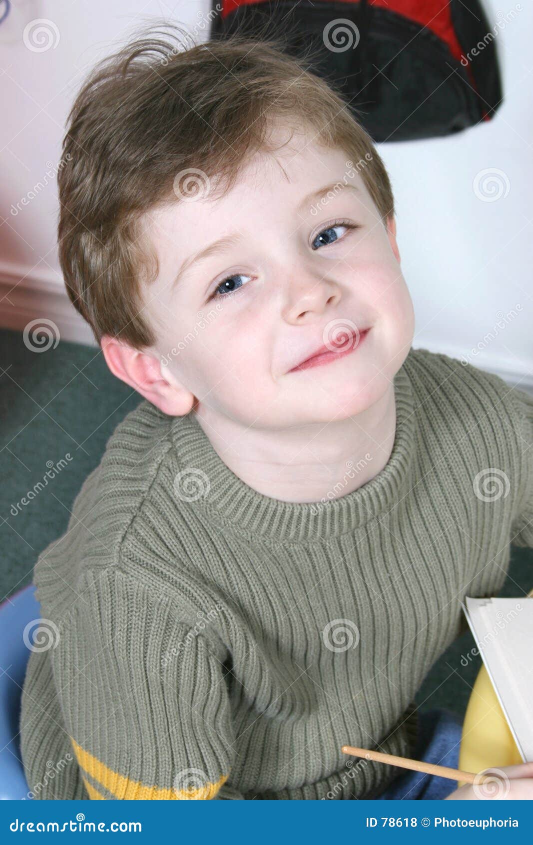 Adorable Four Year Old Boy with Big Blue Eyes Stock Photo - Image of ...