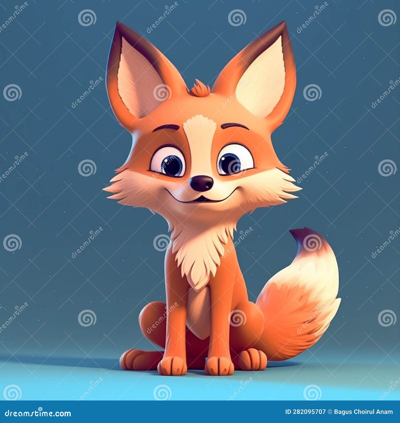 Cute and Adorable Fox Animation Stock Illustration - Illustration of ...