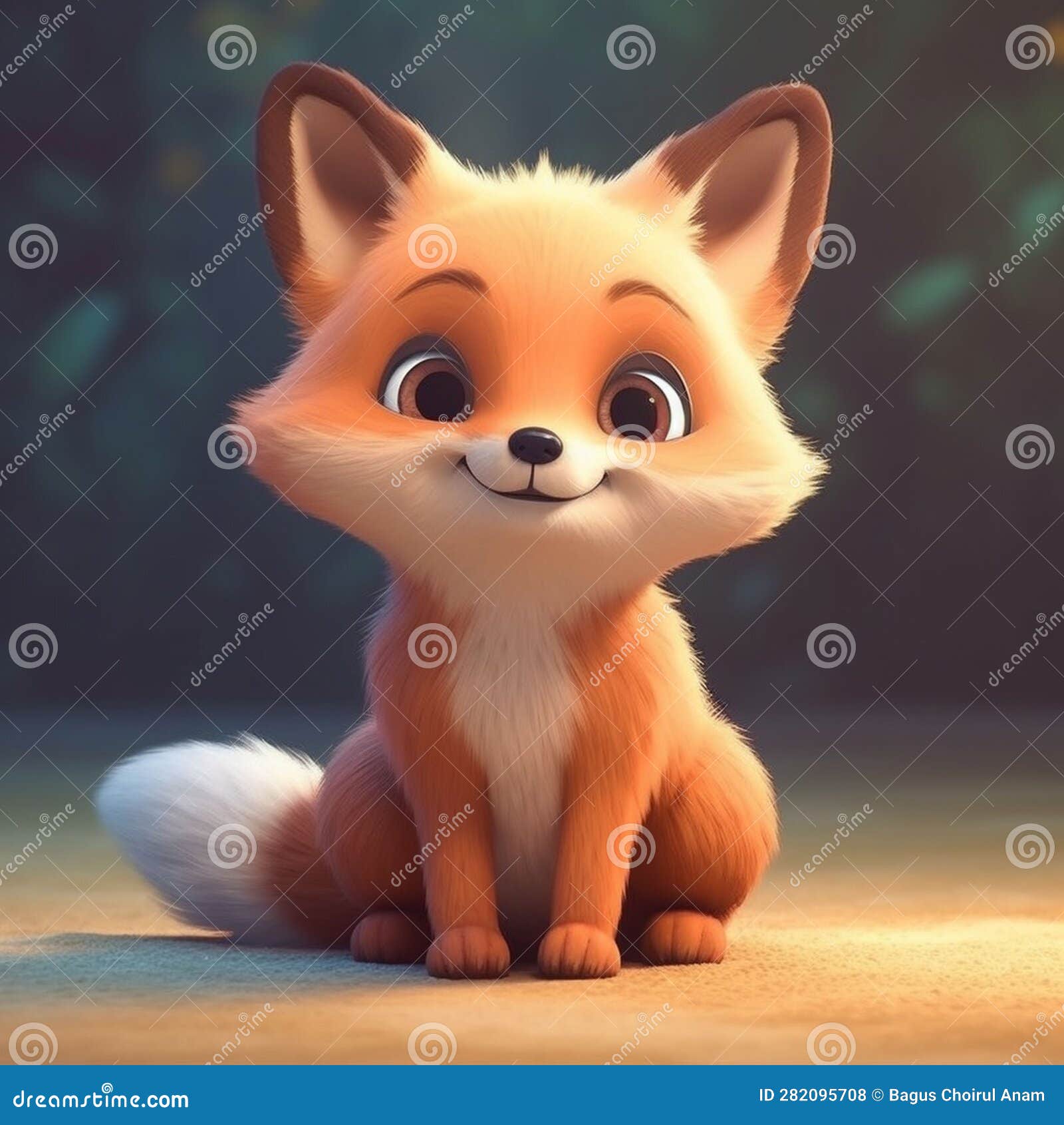Cute and Adorable Fox Animation Stock Illustration - Illustration of ...