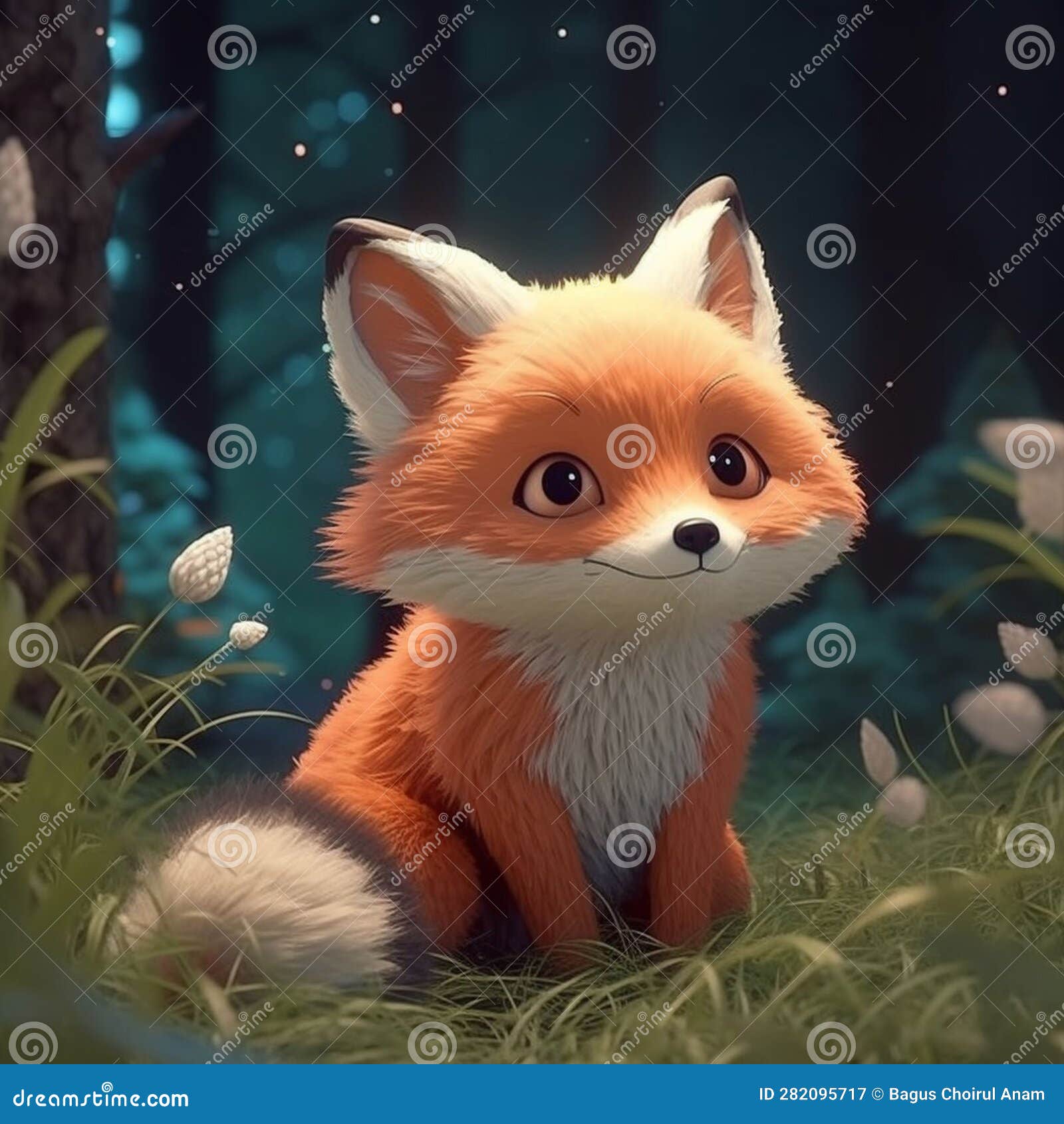 Cute and Adorable Fox Animation Stock Illustration - Illustration of ...