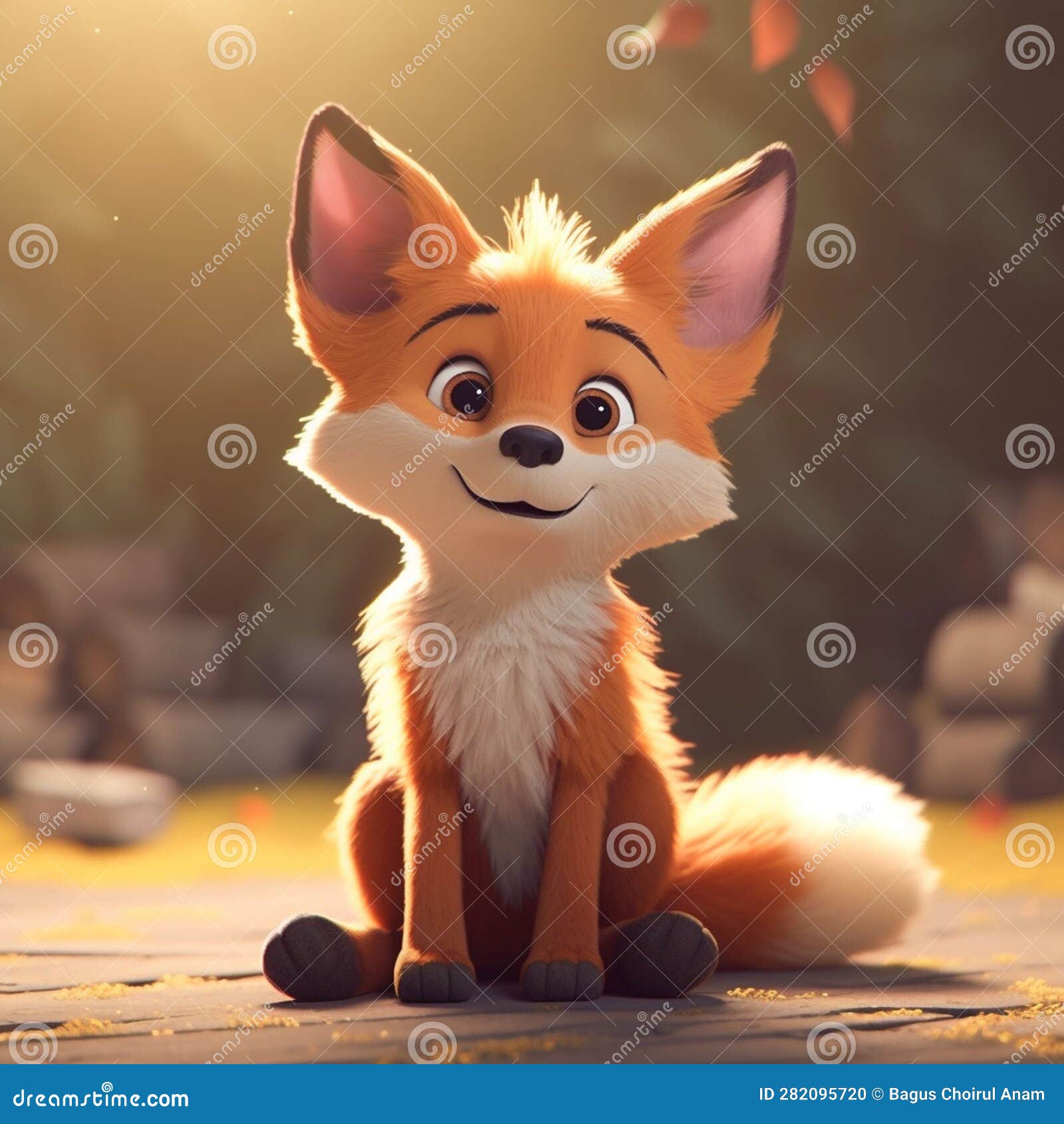 Cute and Adorable Fox Animation Stock Illustration - Illustration of ...