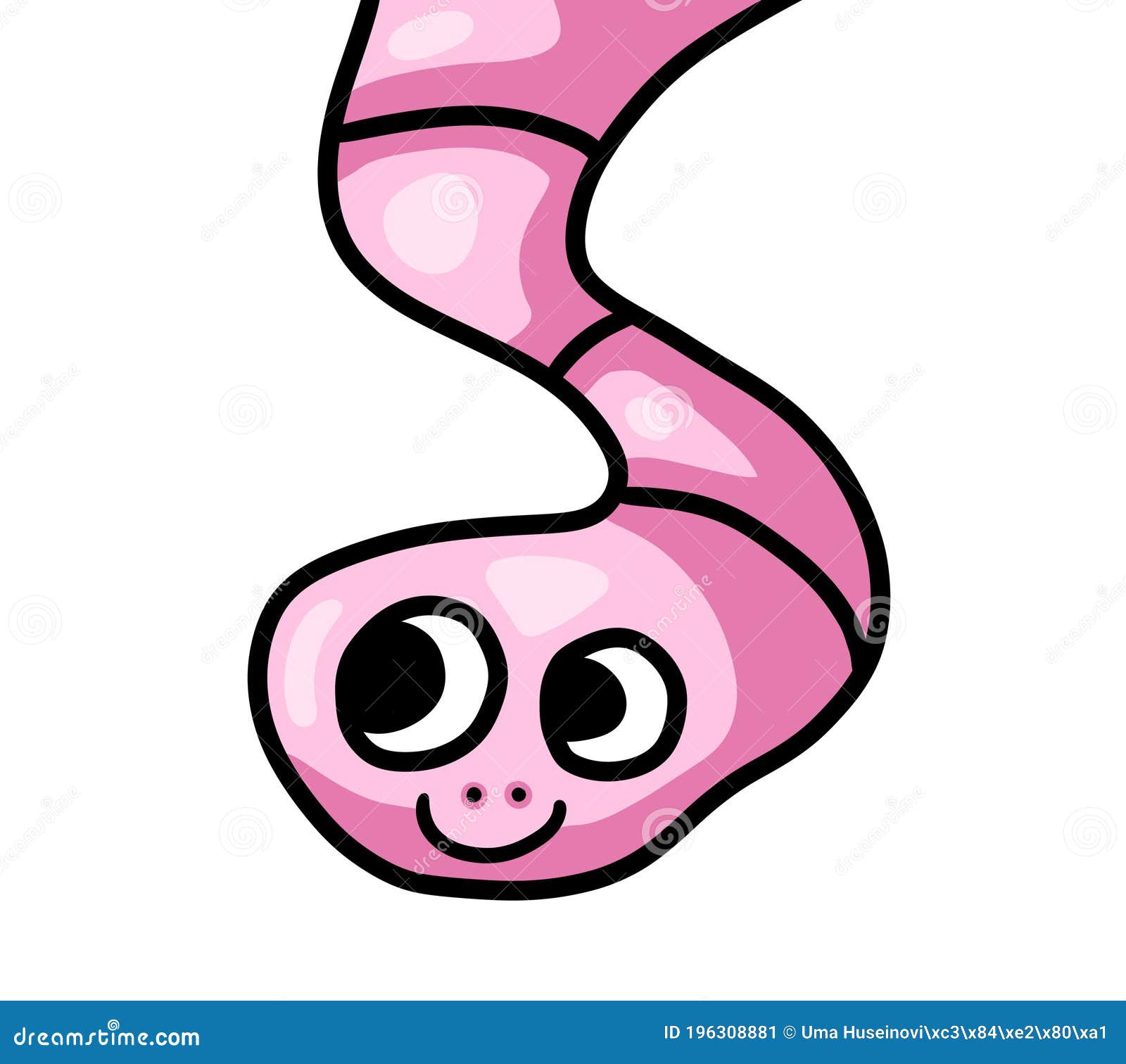 A Adorable Funny Pink Worm stock illustration. Illustration of drawing ...