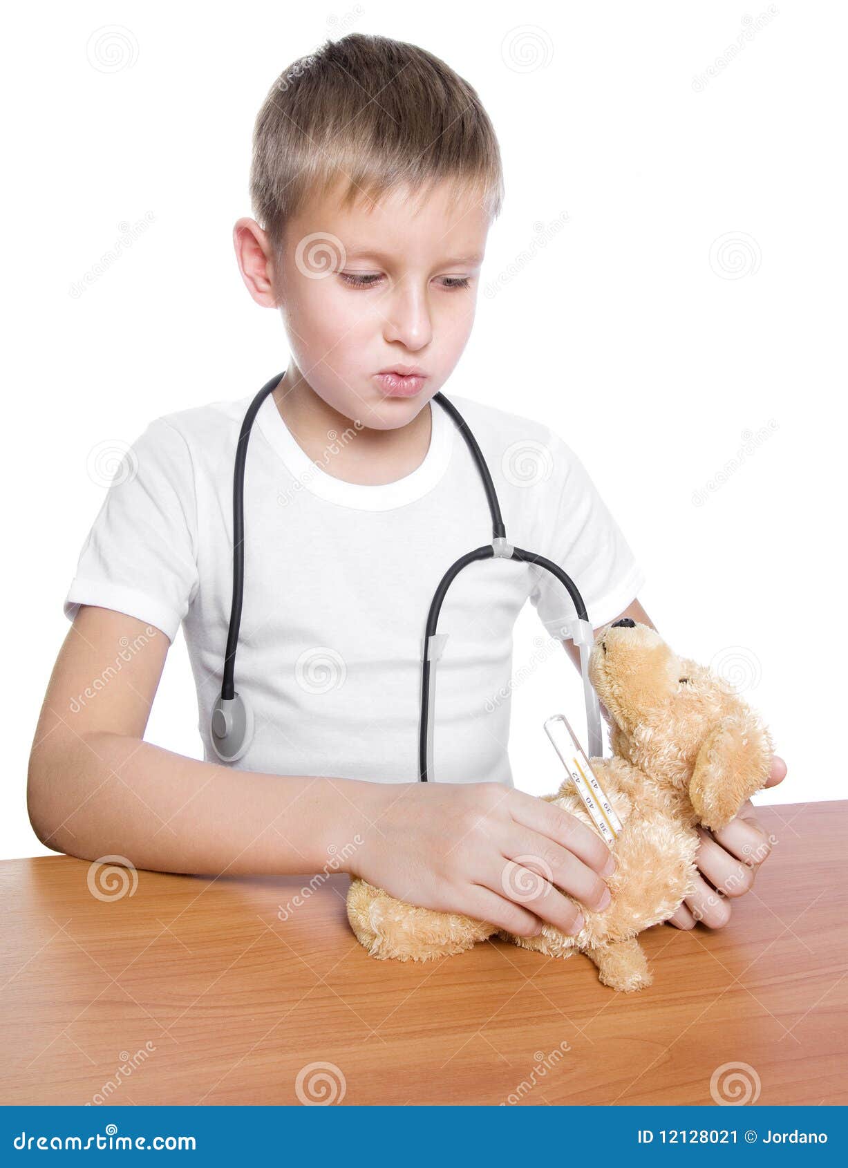 Adorable Future Doctor 7 Years Old Stock Image - Image of peadiatrics ...