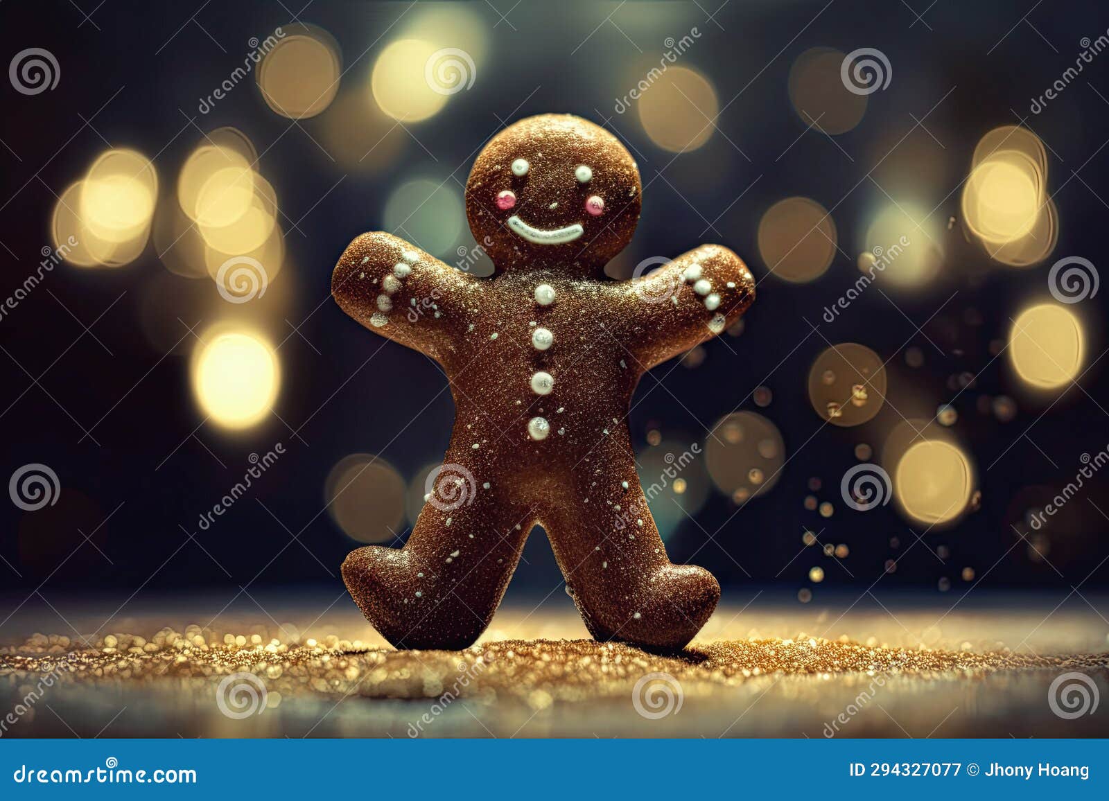 Adorable Gingerbread Man Dancing Stock Illustration - Illustration of ...