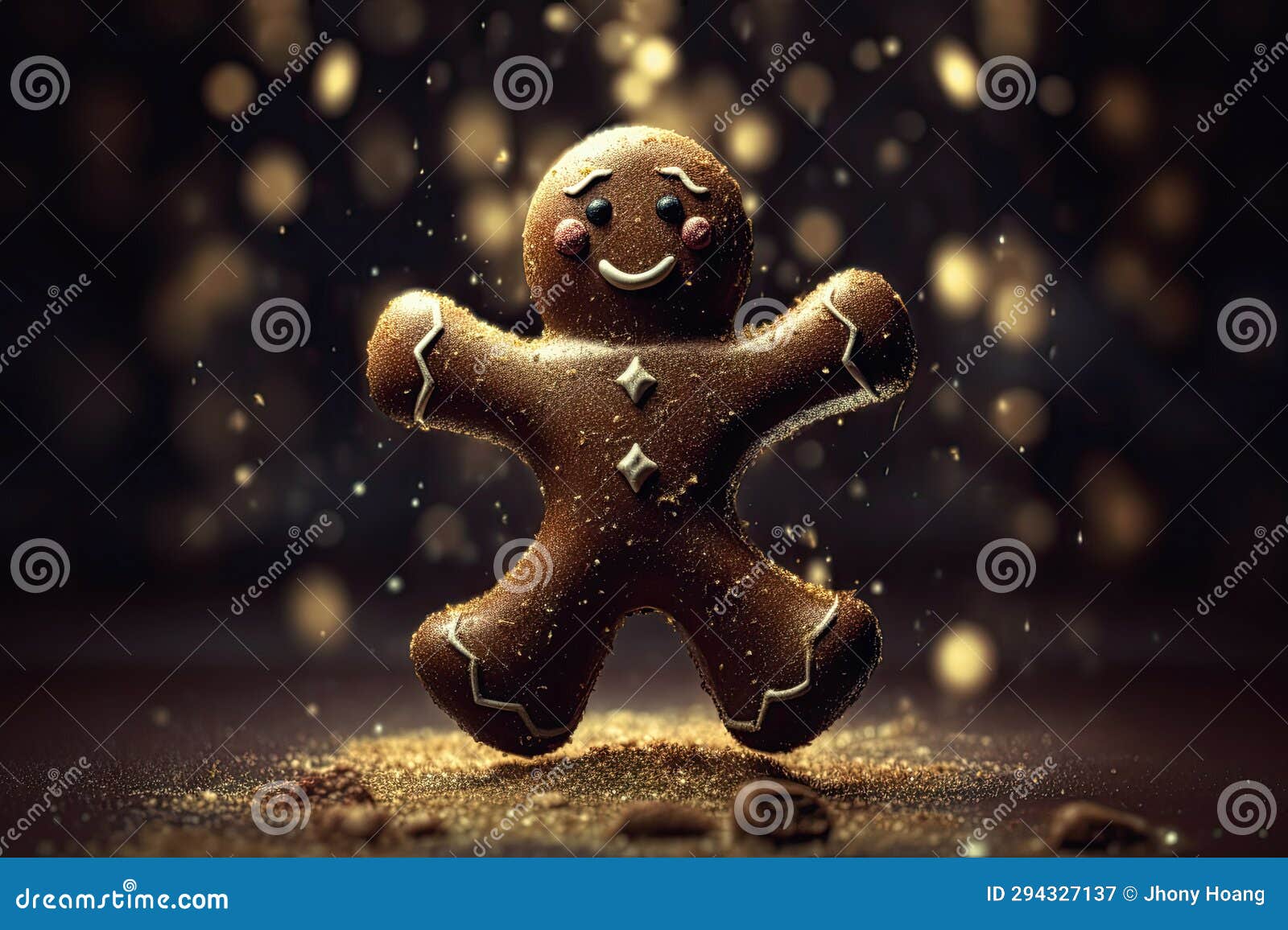 Adorable Gingerbread Man Dancing Stock Illustration - Illustration of ...