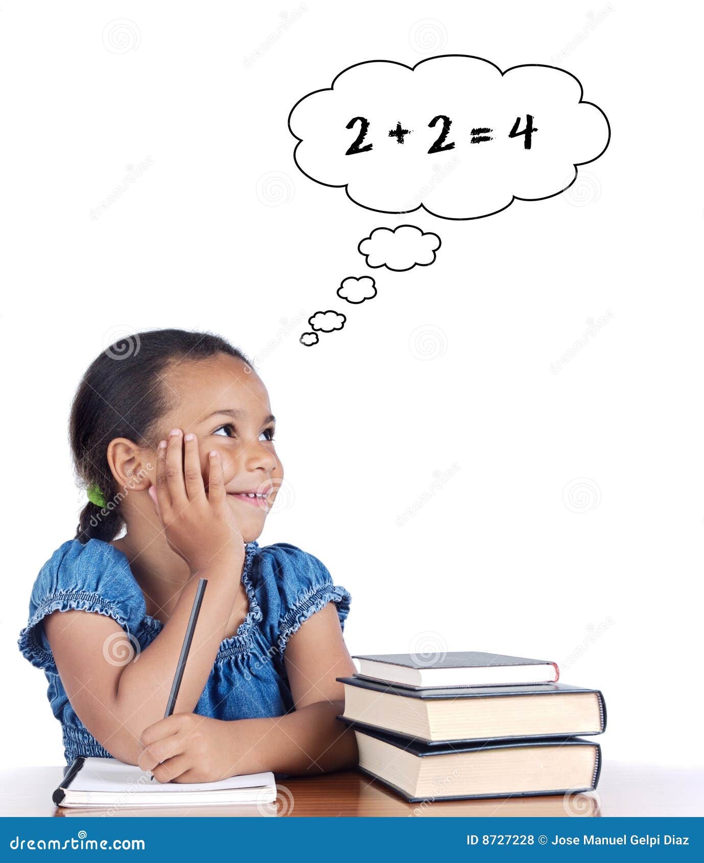 Adorable Girl Studying Mathematics Stock Photo - Image of kids, joyful ...