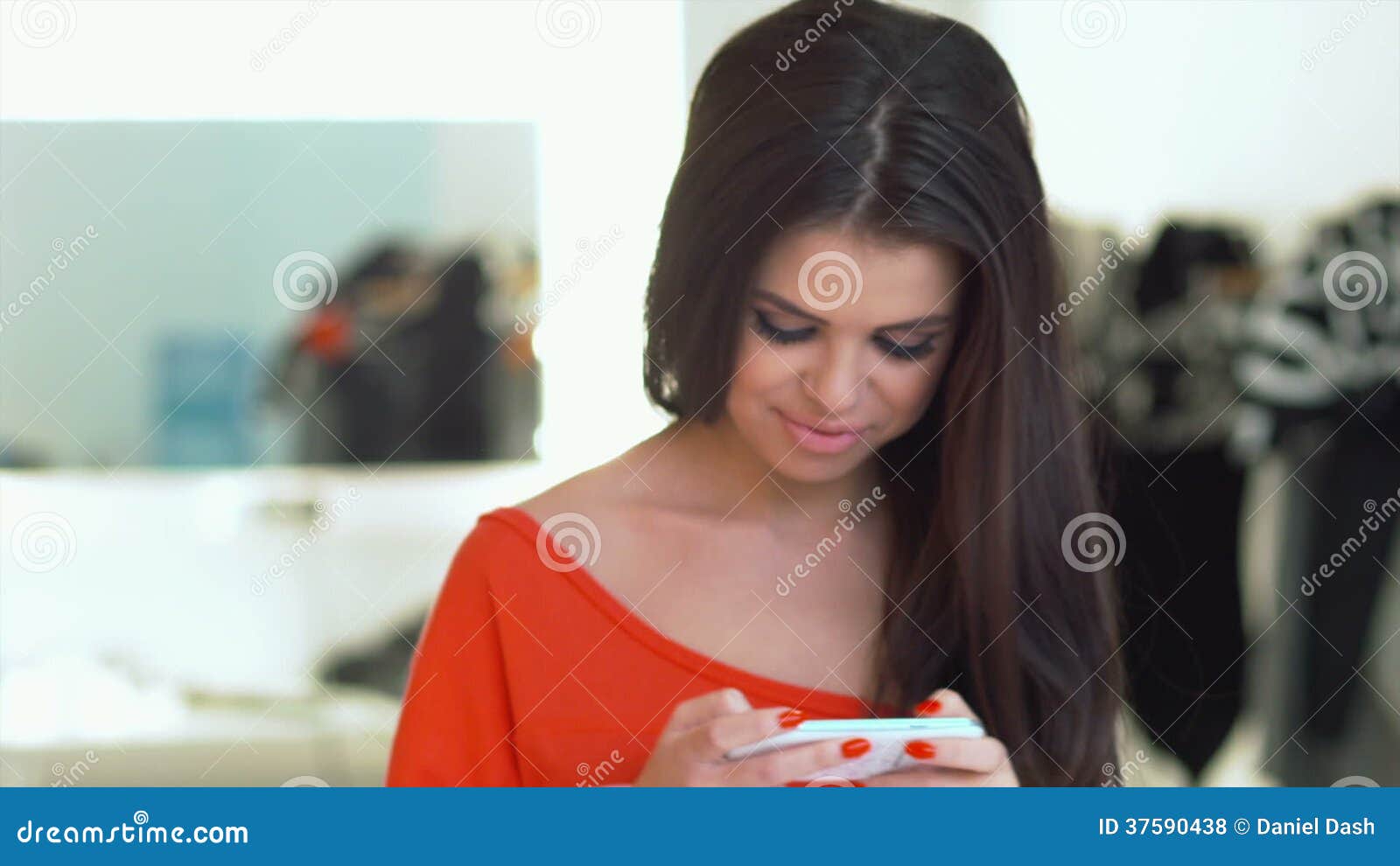 Adorable Girl Writing Text Message Stock Footage - Video of cute ...