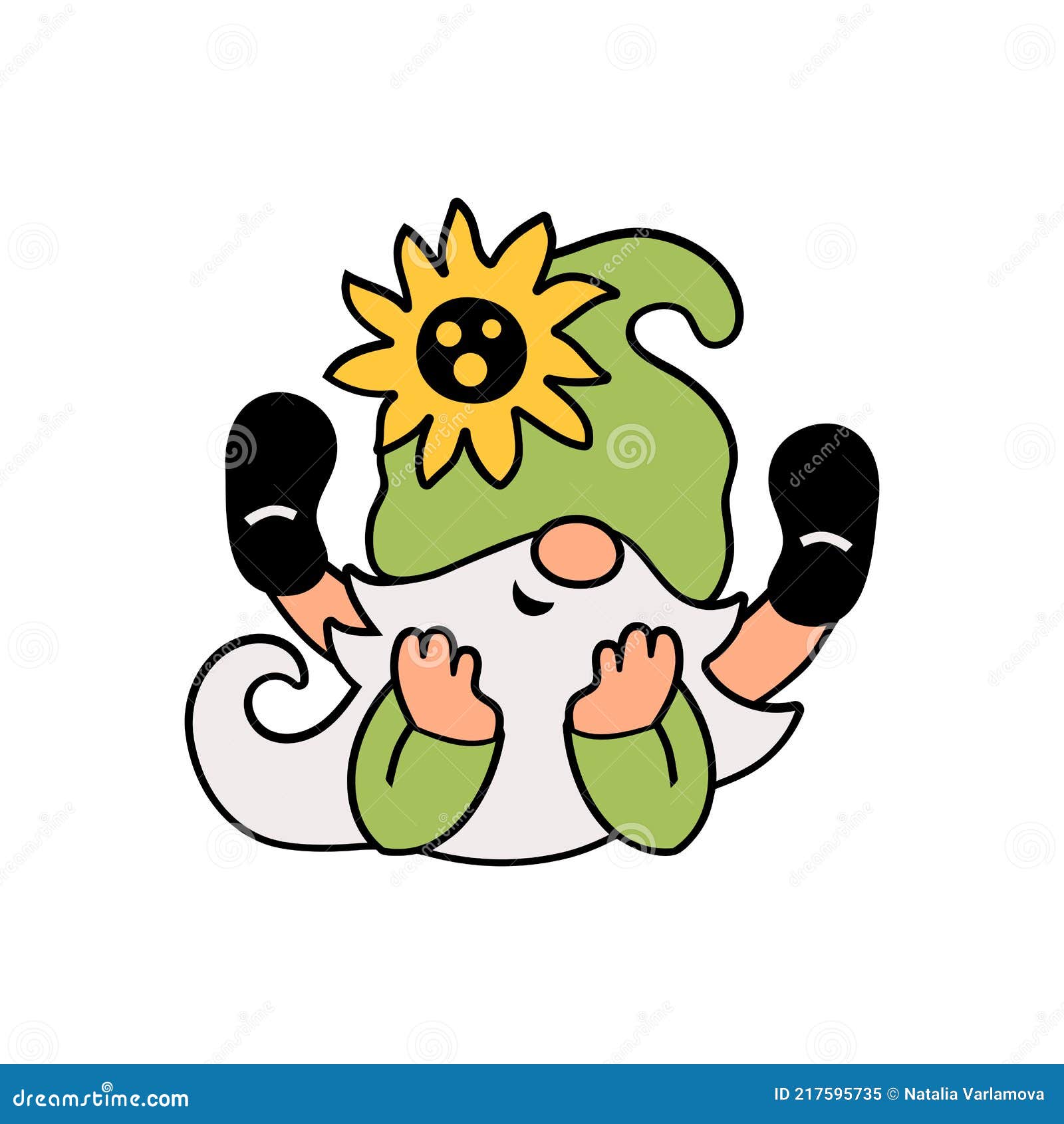 Adorable Gnome with Sunflower Stock Vector - Illustration of cartoon ...