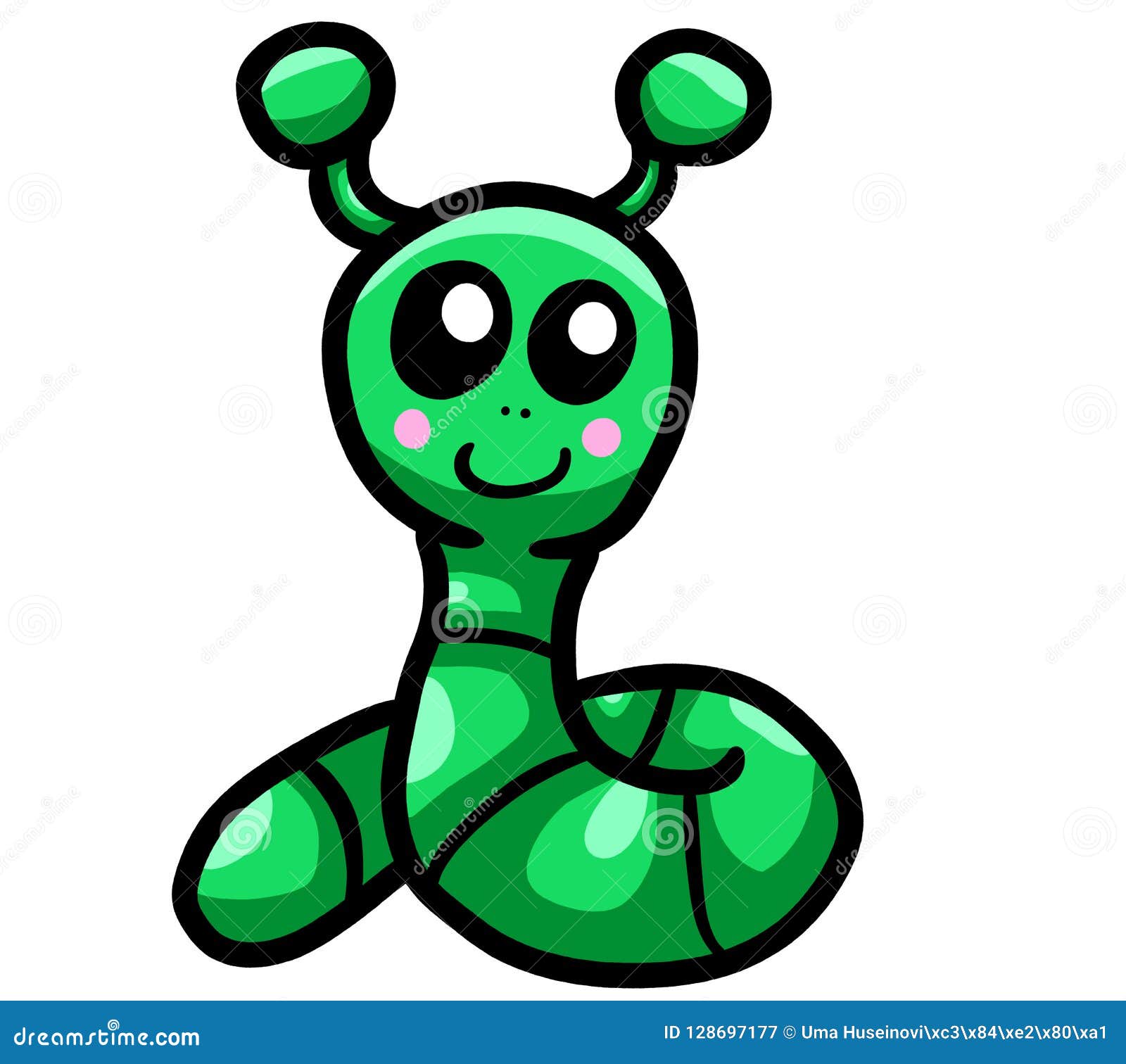 Adorable Green Worm stock illustration. Illustration of larvae - 128697177