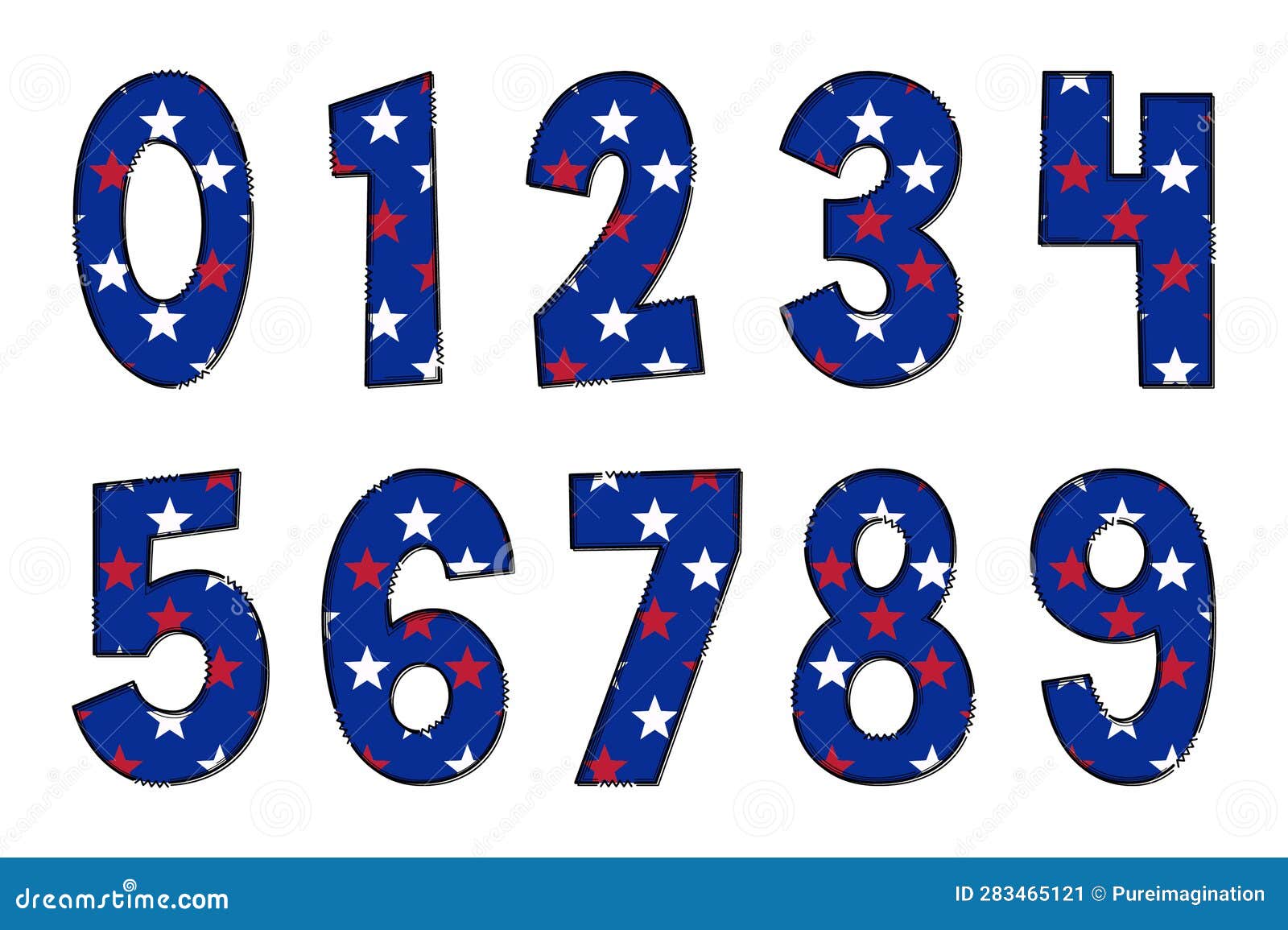Adorable Handcrafted American Flag Number Set Stock Vector ...
