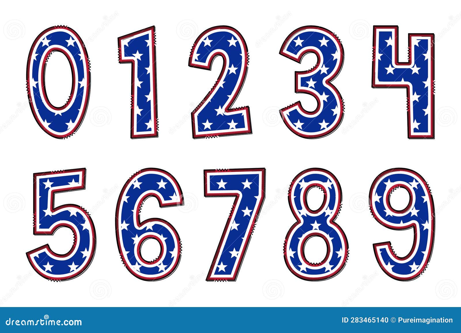 Adorable Handcrafted Freedom Number Set Stock Vector - Illustration of ...