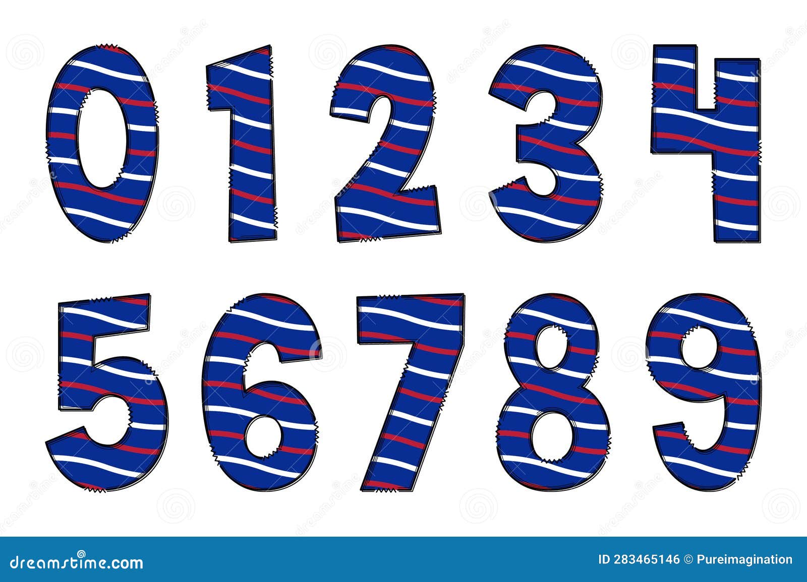 Adorable Handcrafted Great USA Number Set Stock Vector - Illustration ...