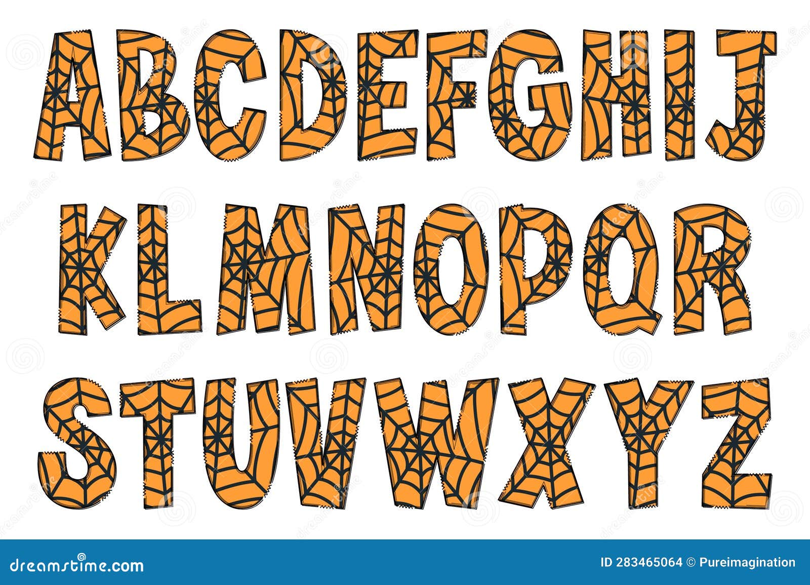 Adorable Handcrafted Spider Web Font Set Stock Vector - Illustration of ...