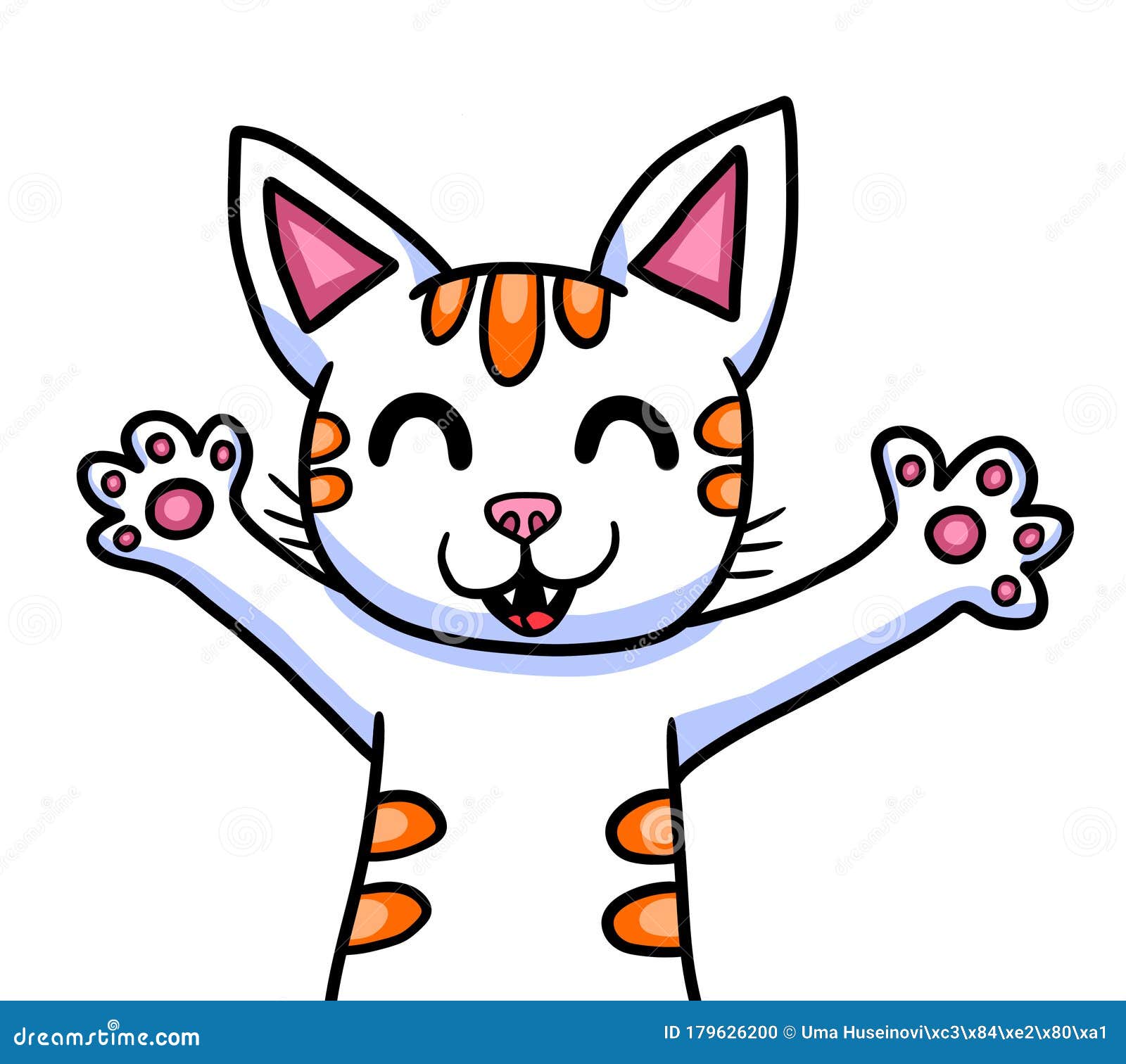 A Very Adorable Happy Cat stock illustration. Illustration of color ...