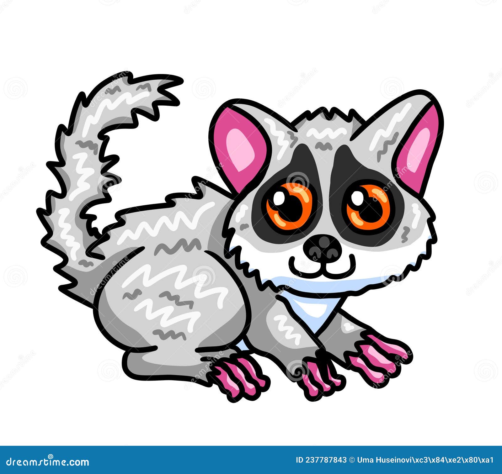 A Very Adorable Happy Galago Stock Illustration - Illustration of ...