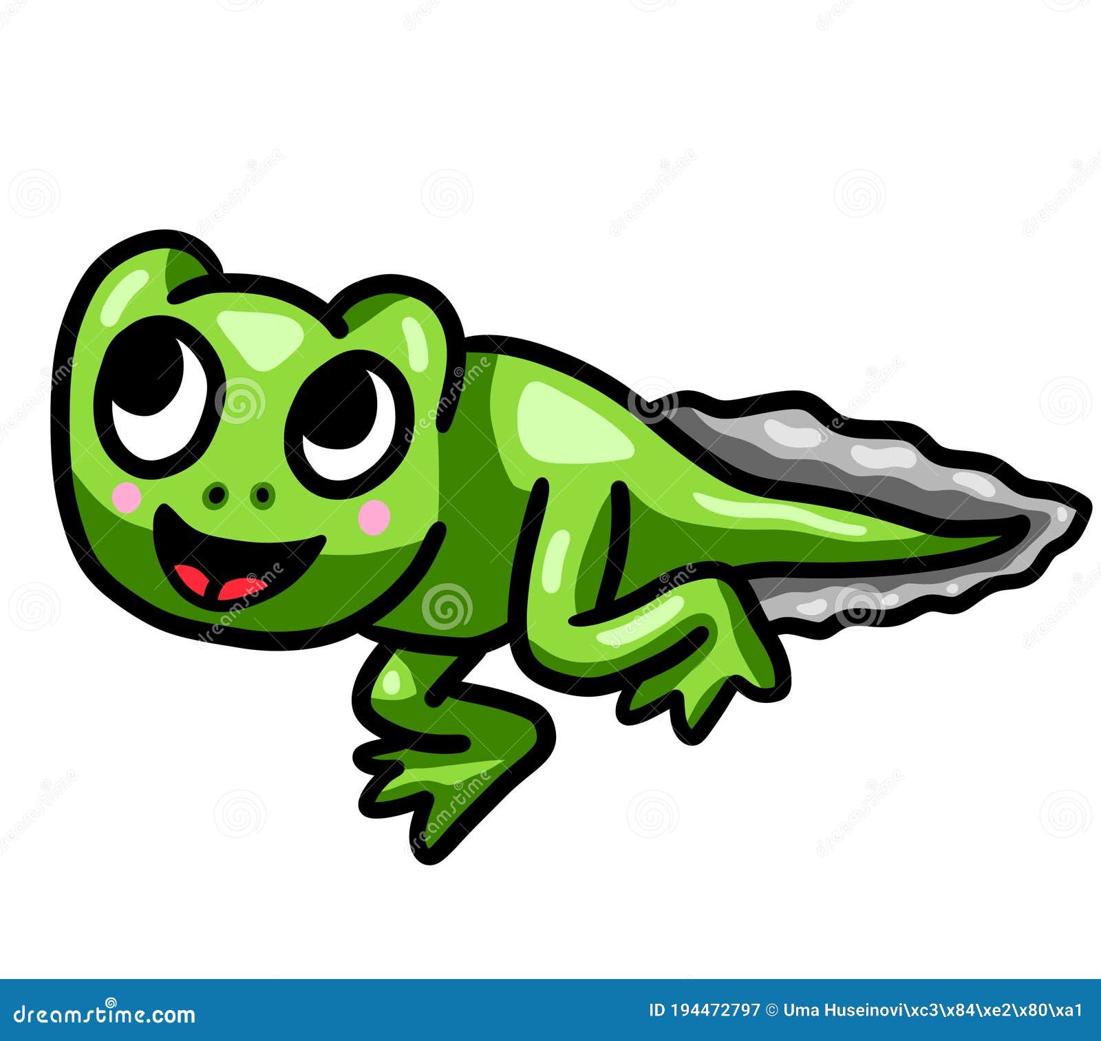 A Adorable Happy Little Tadpole Stock Illustration - Illustration of ...
