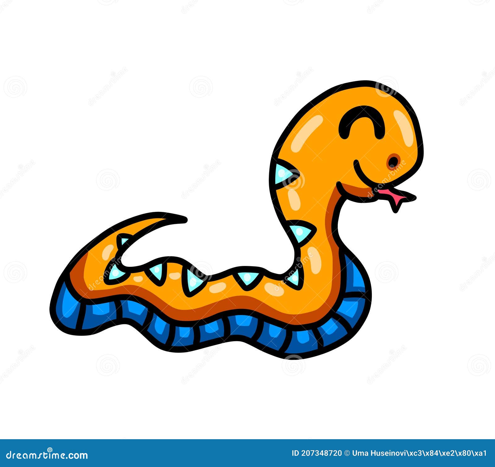 A Adorable Happy Snake stock illustration. Illustration of drawing ...