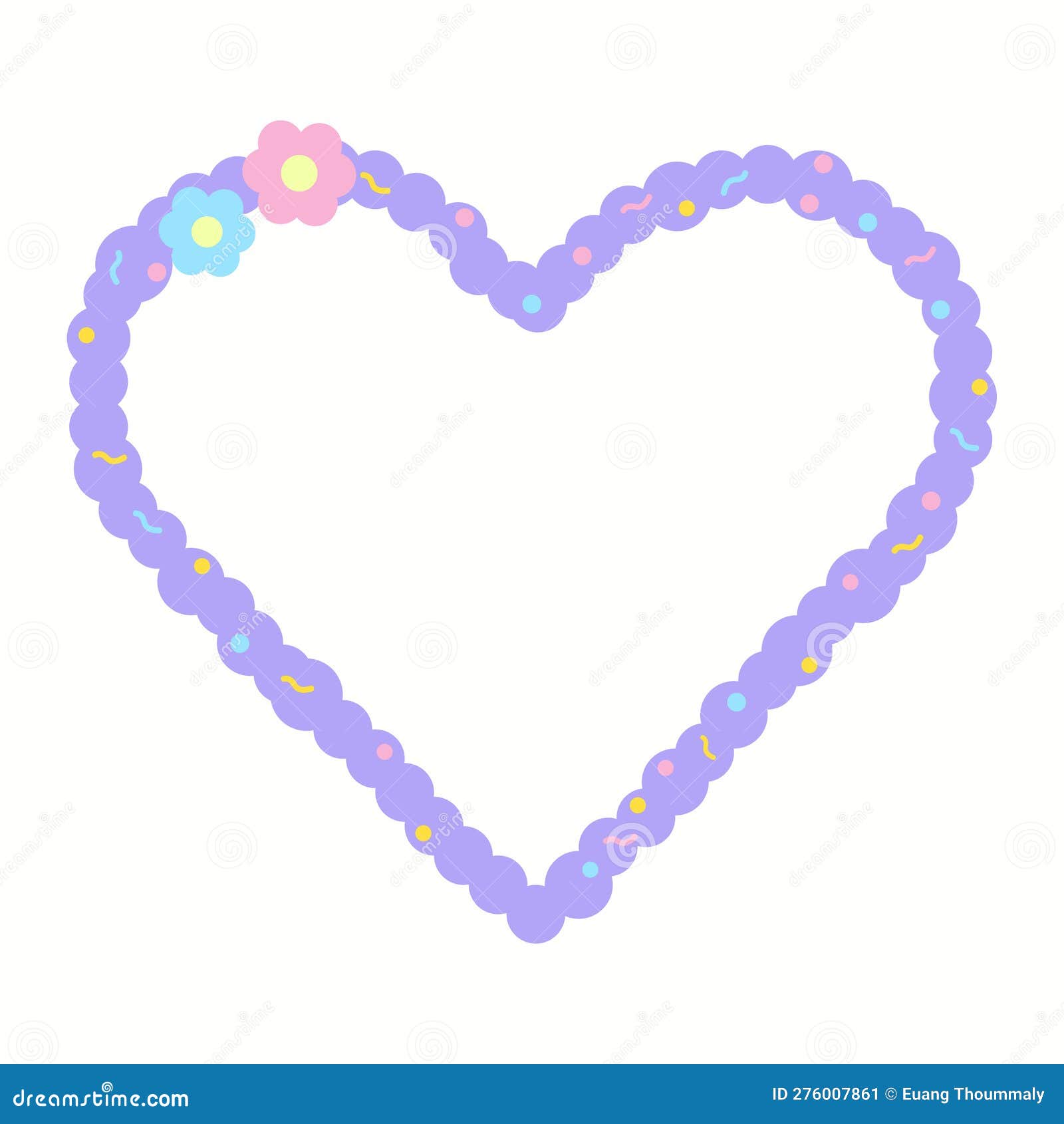 Adorable Heart Frame Border, Cute Heart Frame Pastel Color Cartoon ...